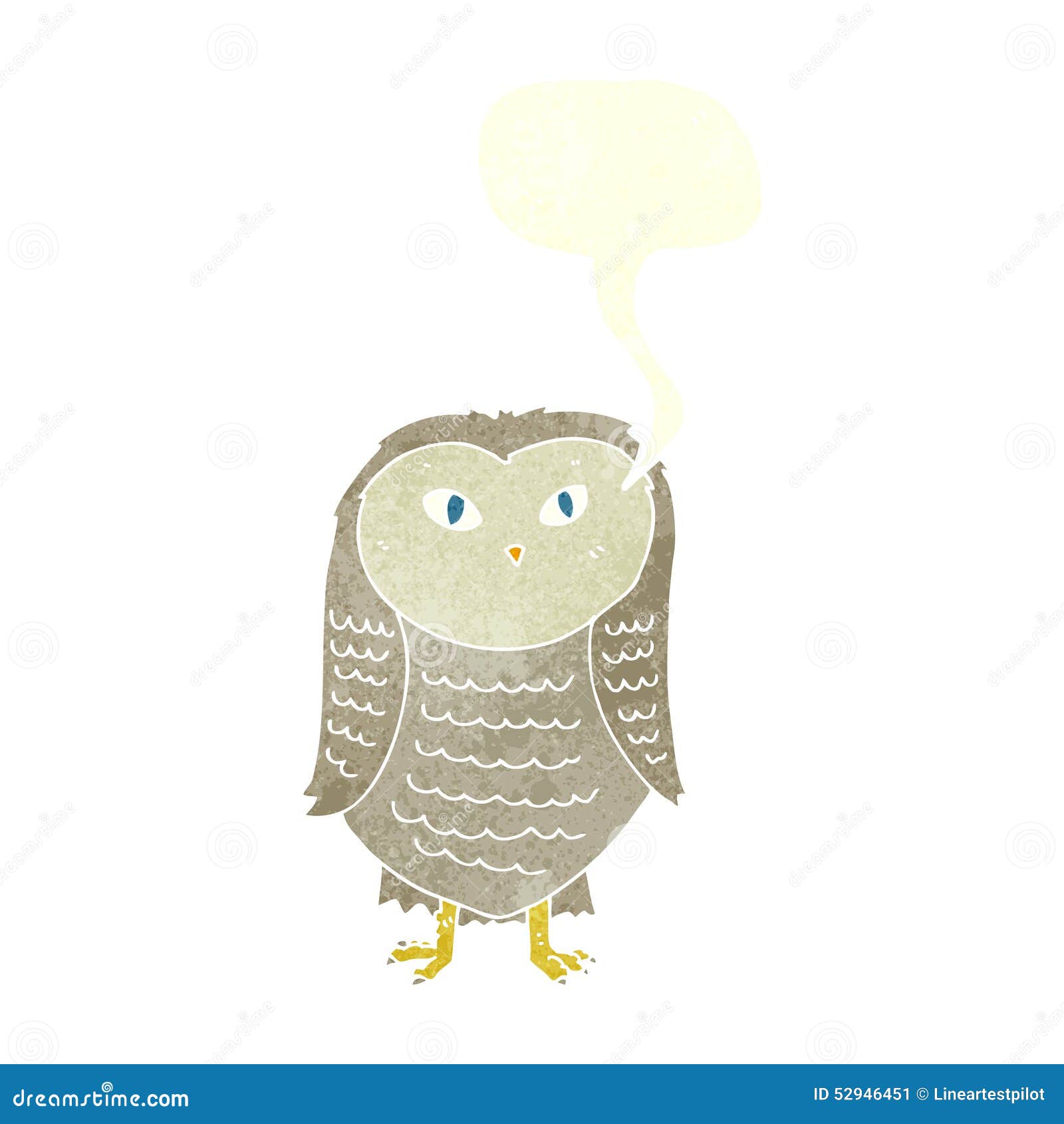 Cartoon Owl with Speech Bubble Stock Illustration - Illustration of ...