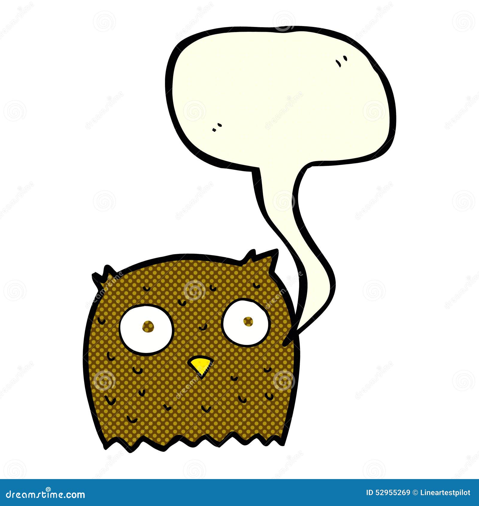 Cartoon Owl with Speech Bubble Stock Illustration - Illustration of ...