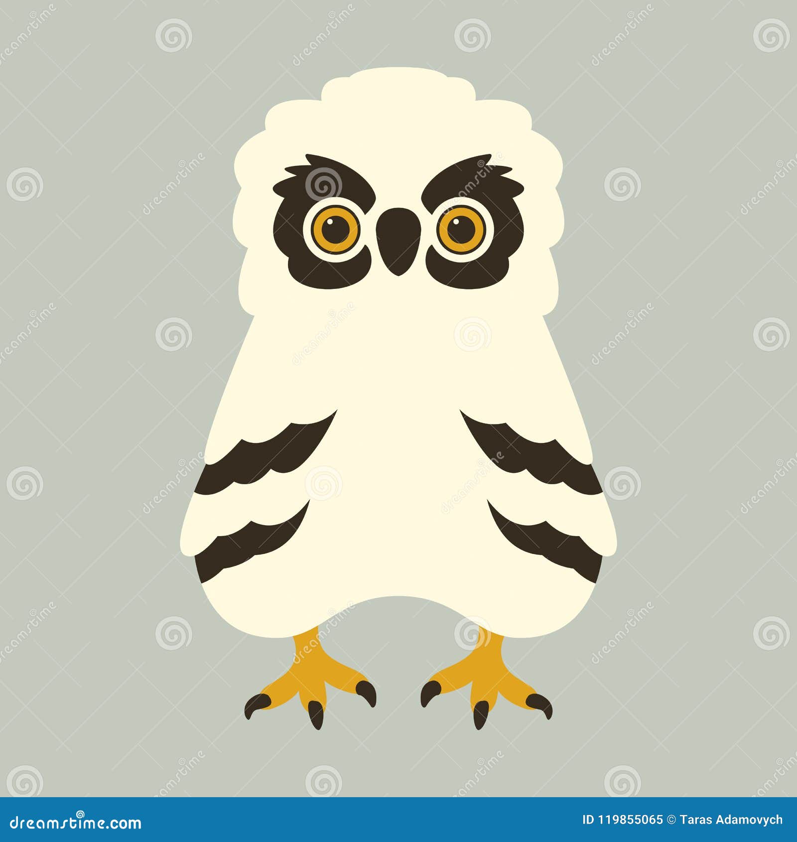 Cartoon Owl Vector Illustration Flat Style Front Stock Vector ...