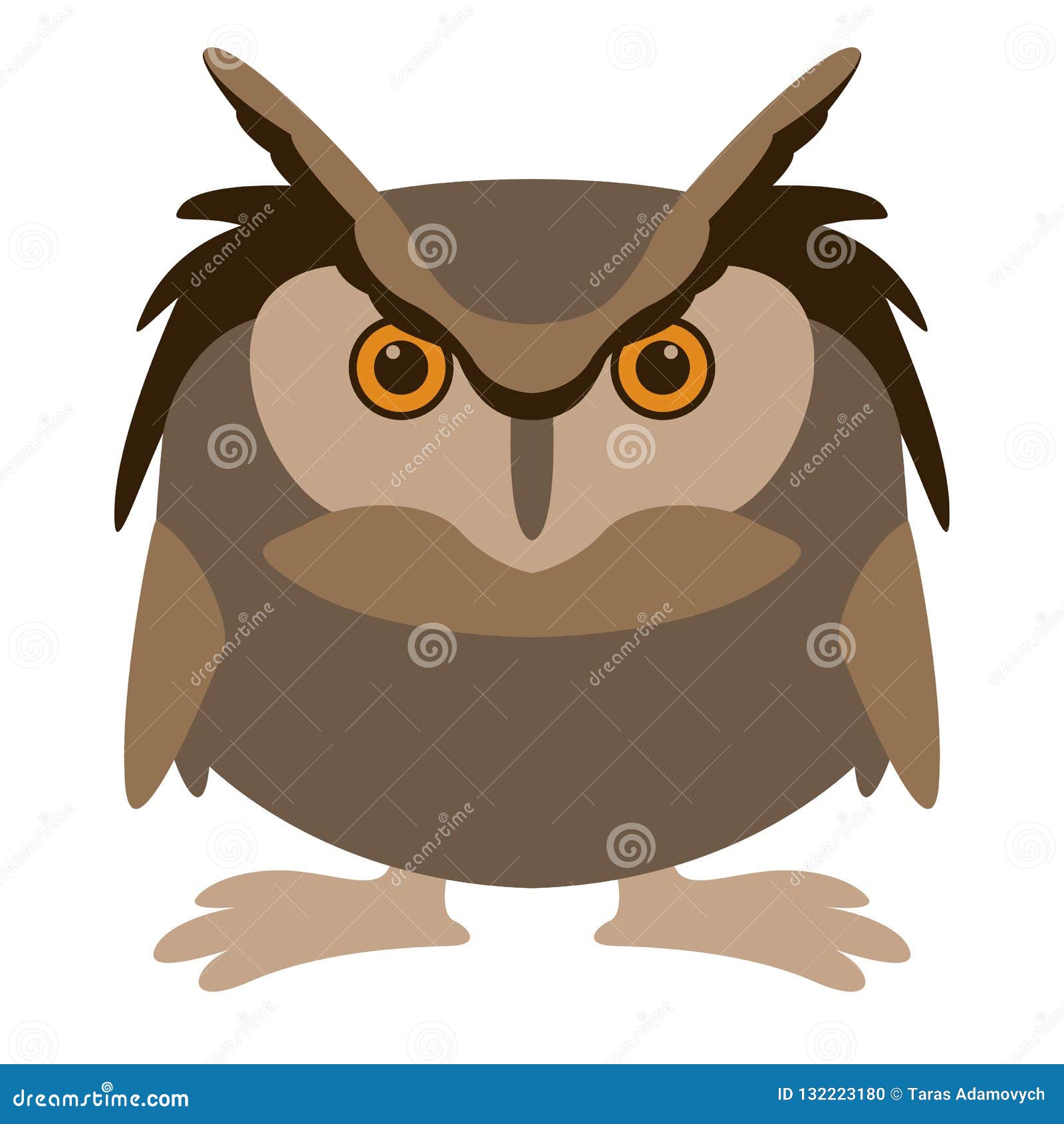 Cartoon Owl , Vector Illustration , Flat Style Stock Vector ...