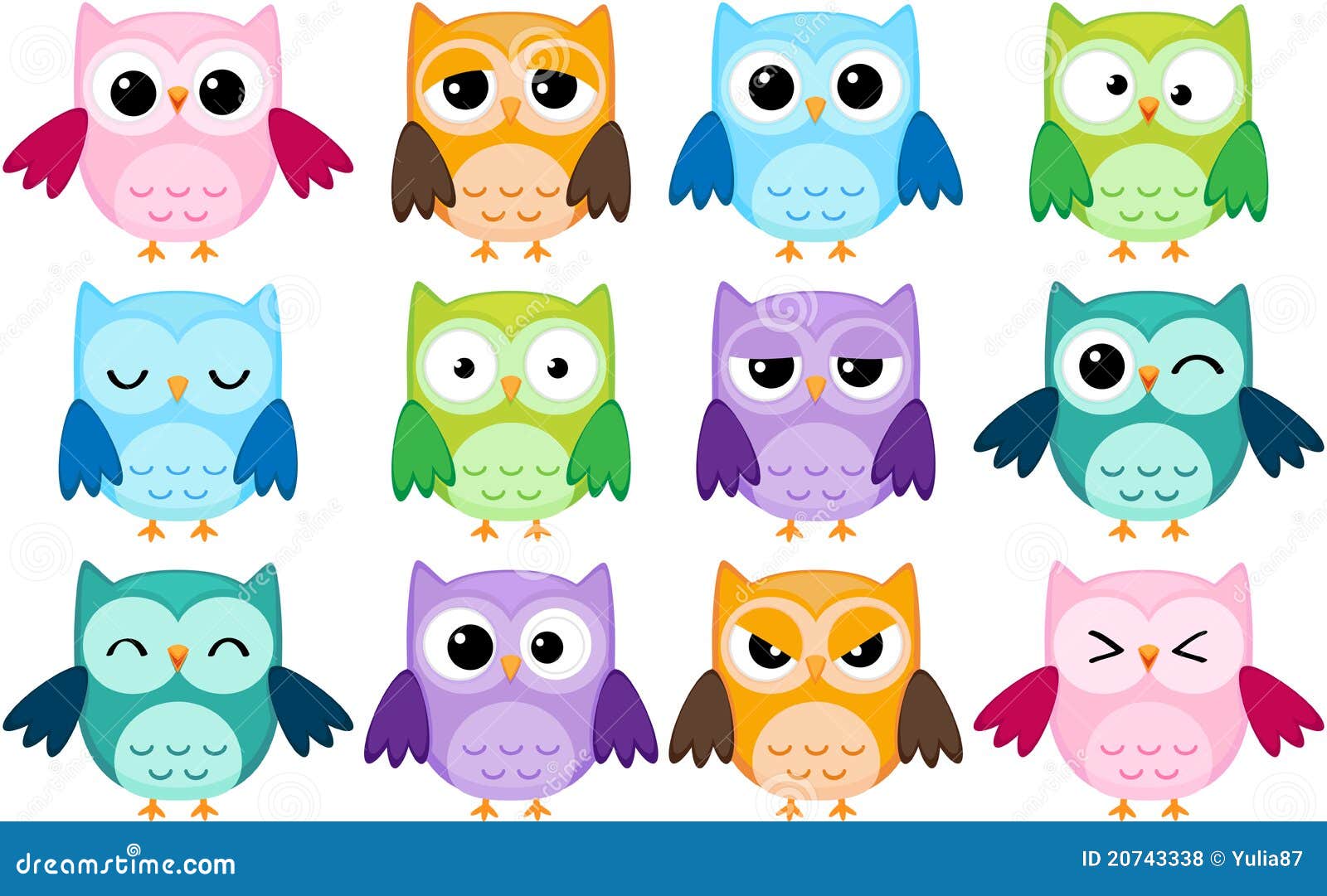 Cartoon Owls Vector Illustration | CartoonDealer.com #20743338
