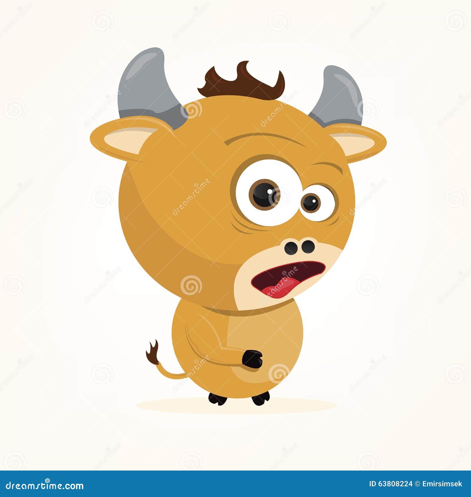 Cartoon Ox stock vector. Illustration of animal, vector - 63808224