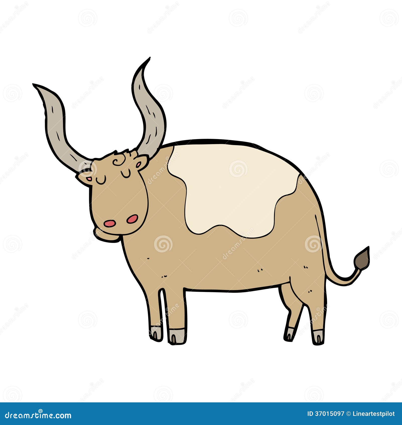 Cartoon ox stock vector. Illustration of quirky, drawing - 37015097