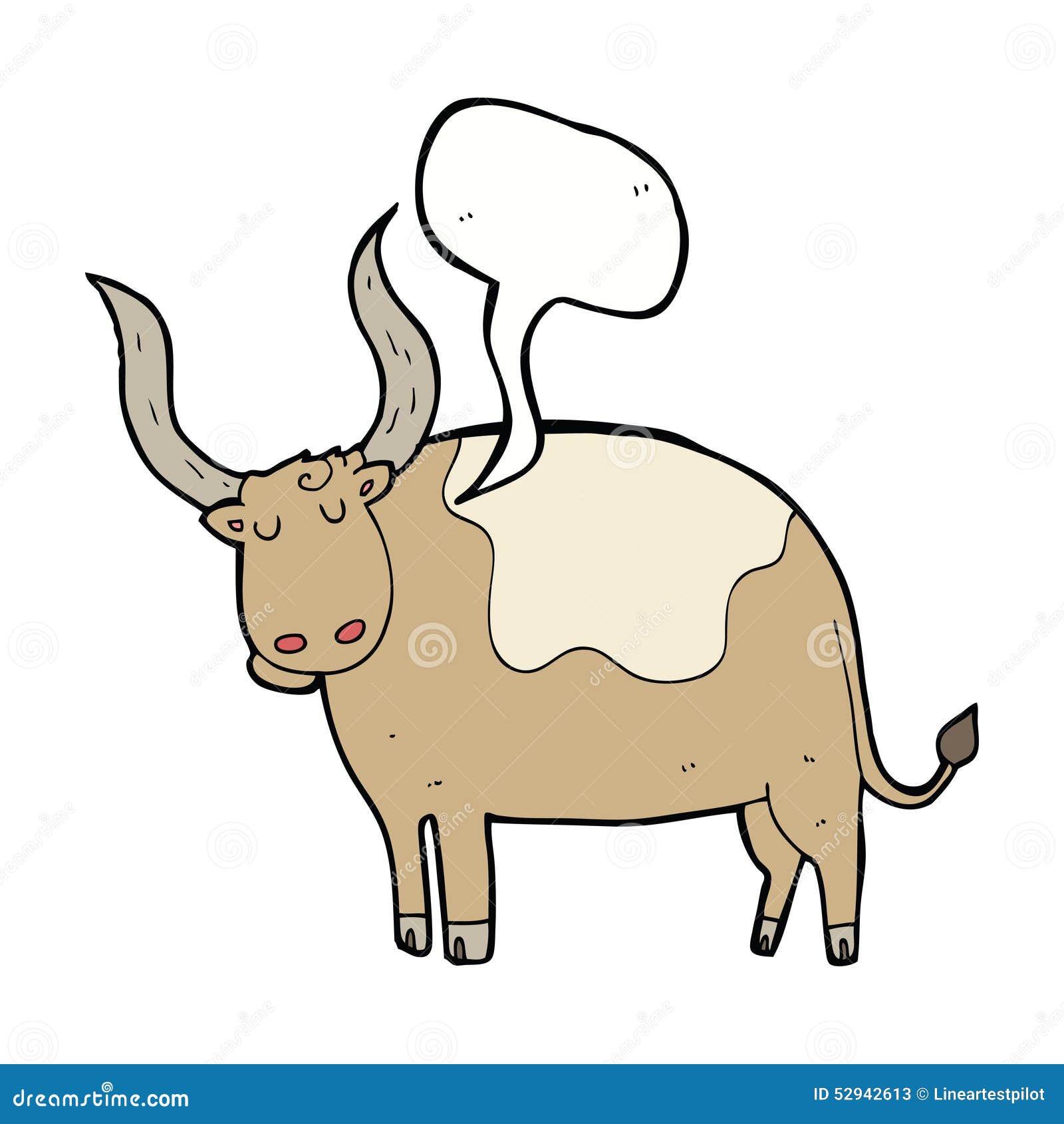 Cartoon Ox with Speech Bubble Stock Illustration - Illustration of ...