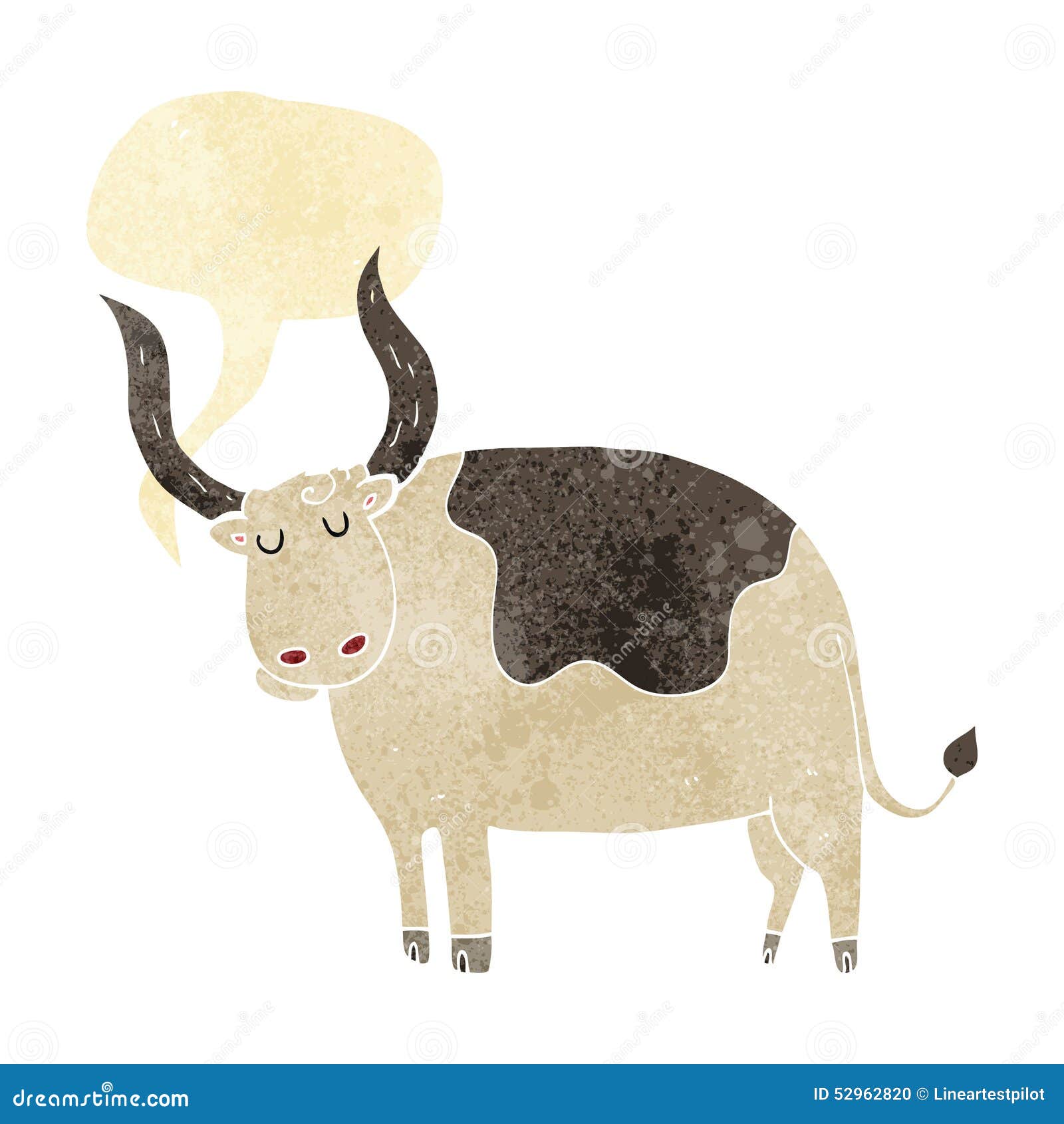 Cartoon Ox with Speech Bubble Stock Illustration - Illustration of ...