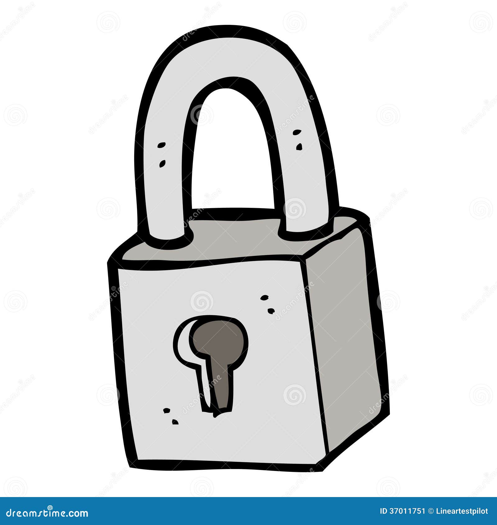 Cartoon padlock stock vector. Illustration of retro, drawn - 37011751
