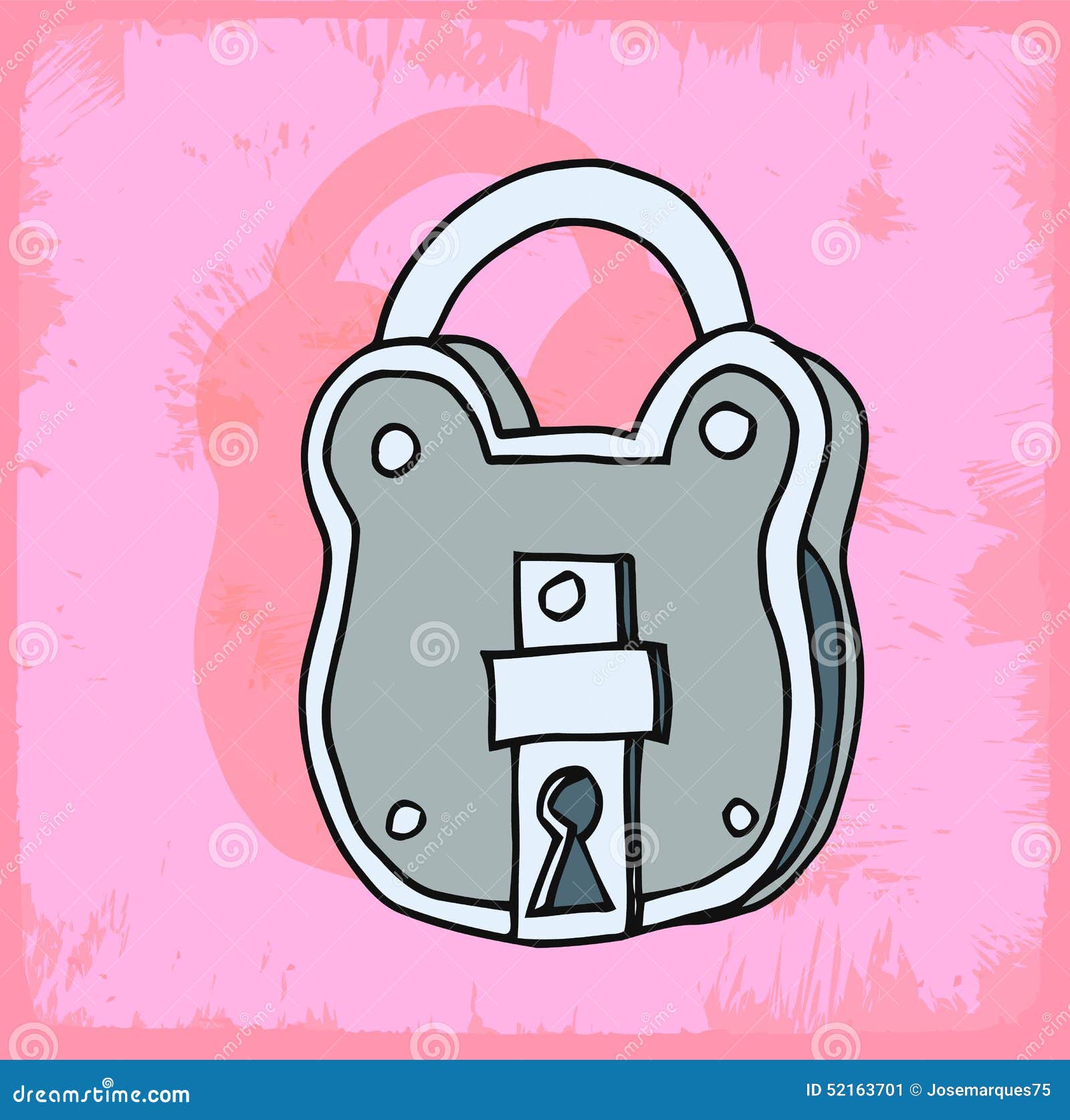 Cartoon Padlock Illustration , Vector Icon. Stock Vector - Illustration ...