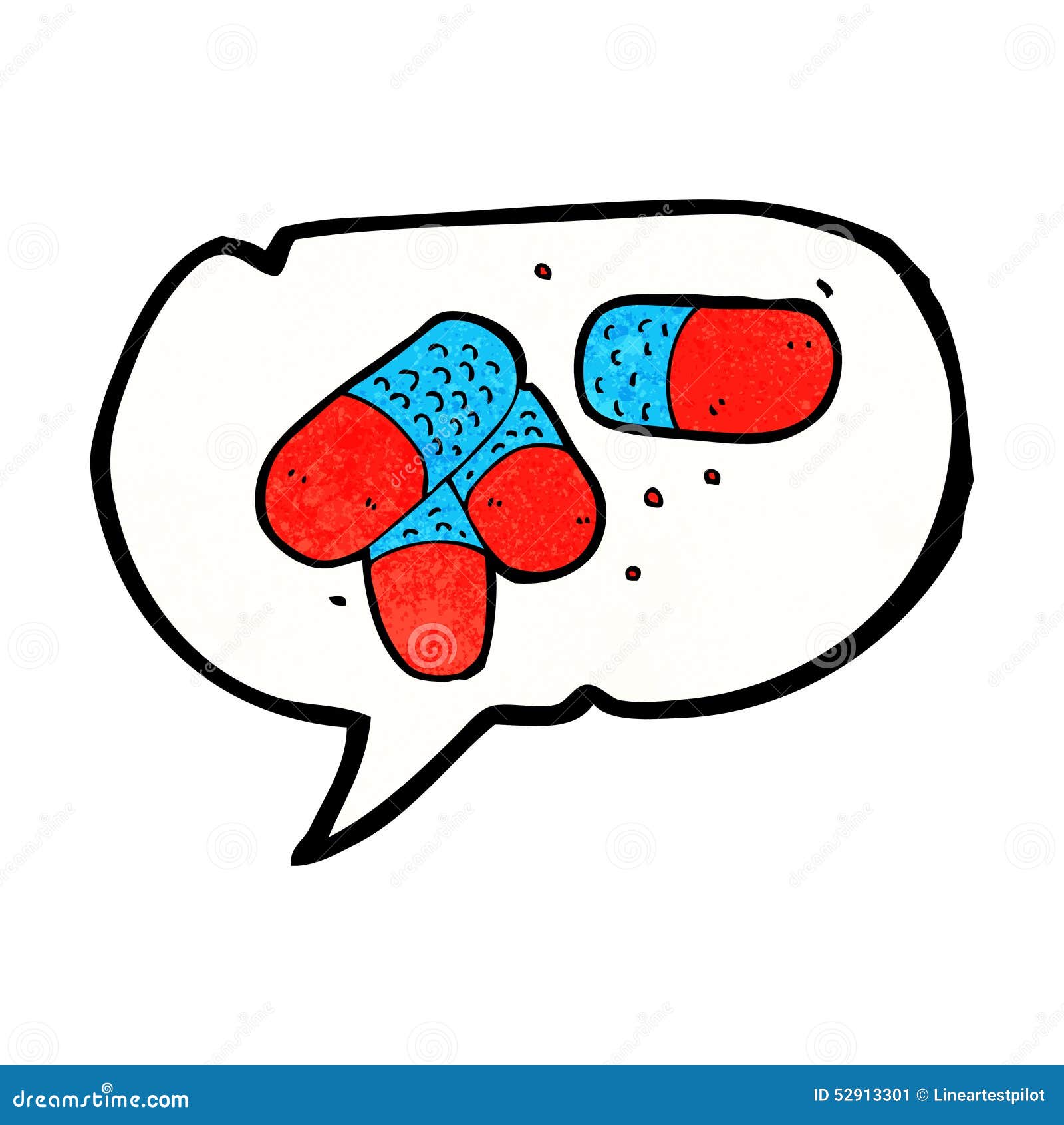Cartoon Painkillers with Speech Bubble Stock Illustration ...