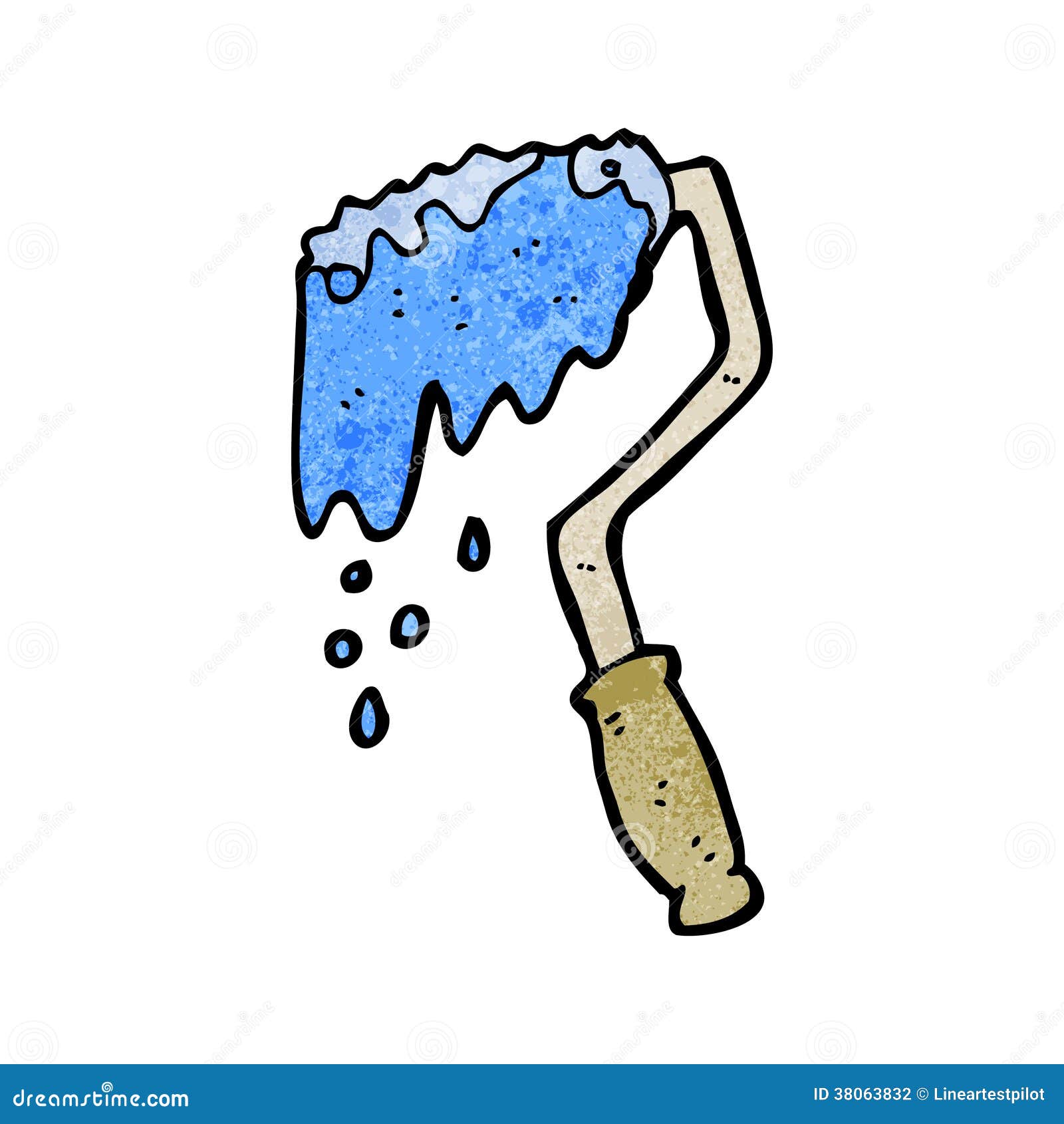 Cartoon paint roller stock vector. Illustration of retro - 38063832
