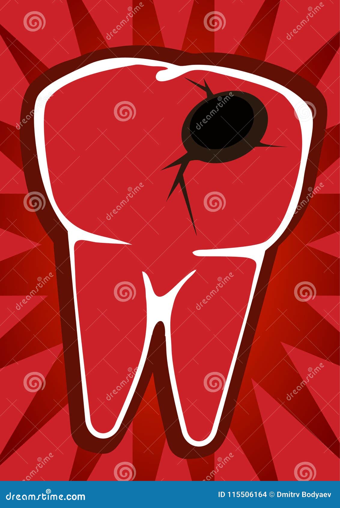 Cartoon Painted Teeth Illustrated Poster Stock Illustration ...