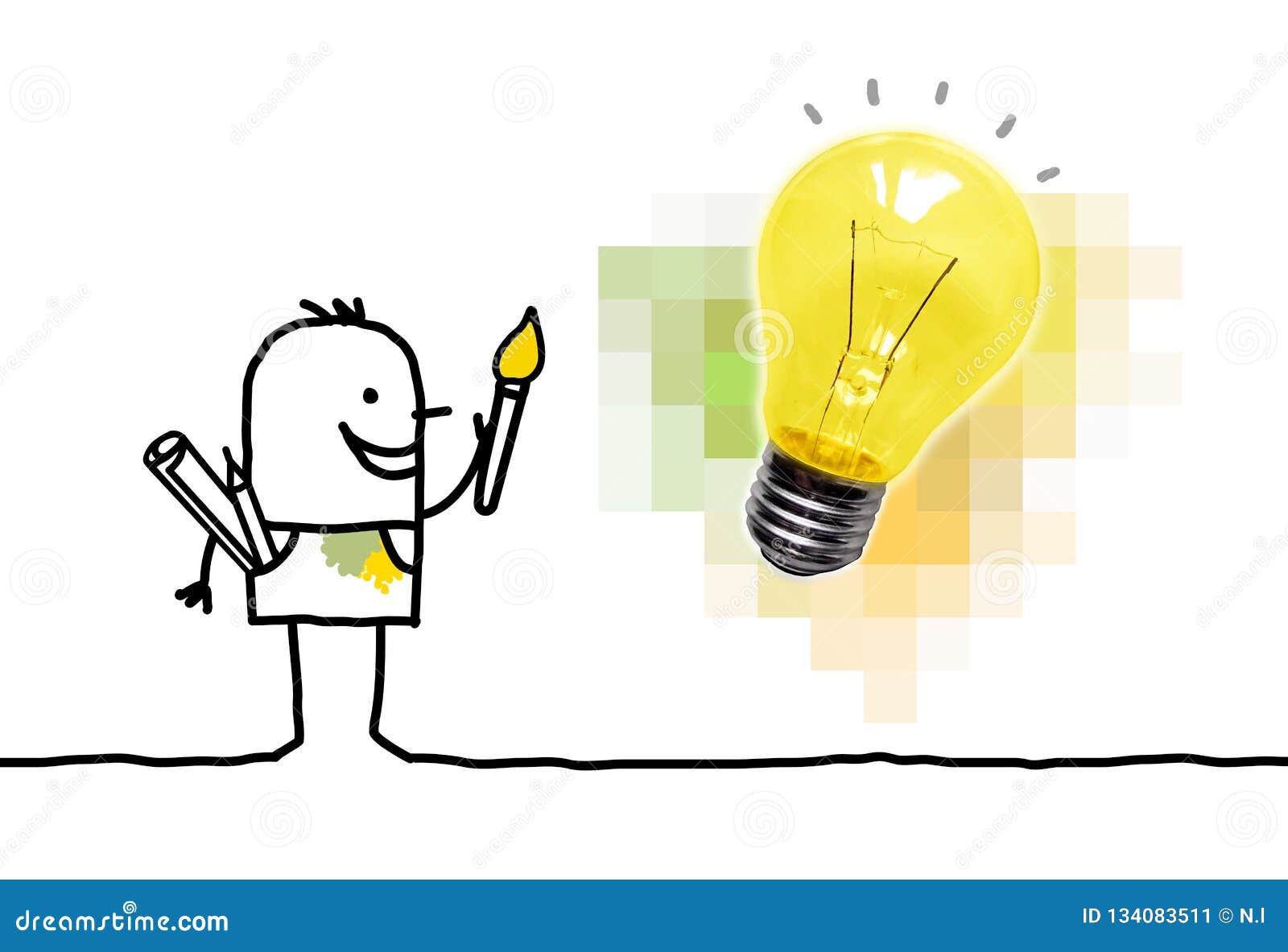 Artist Thinking Idea Cartoon Stock Illustrations – 137 Artist Thinking ...