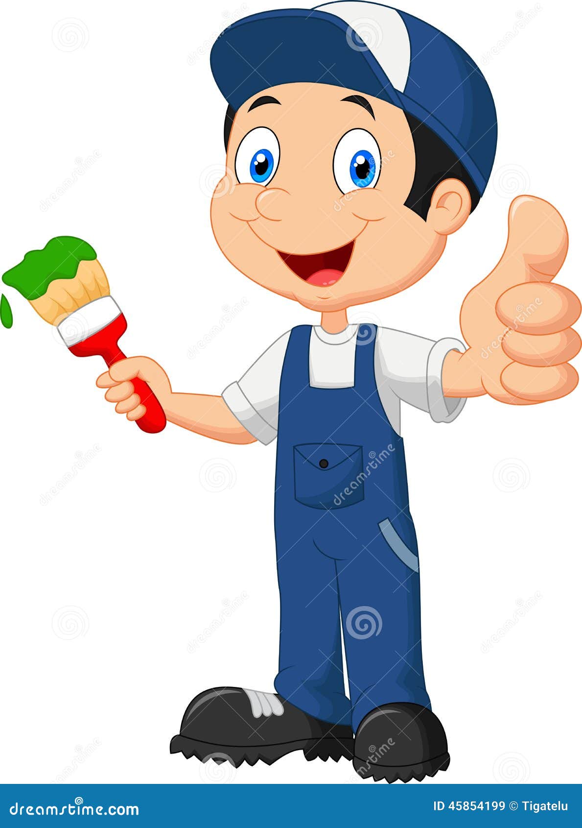 Cartoon Painter Decorator Scroll Vector Illustration | CartoonDealer ...