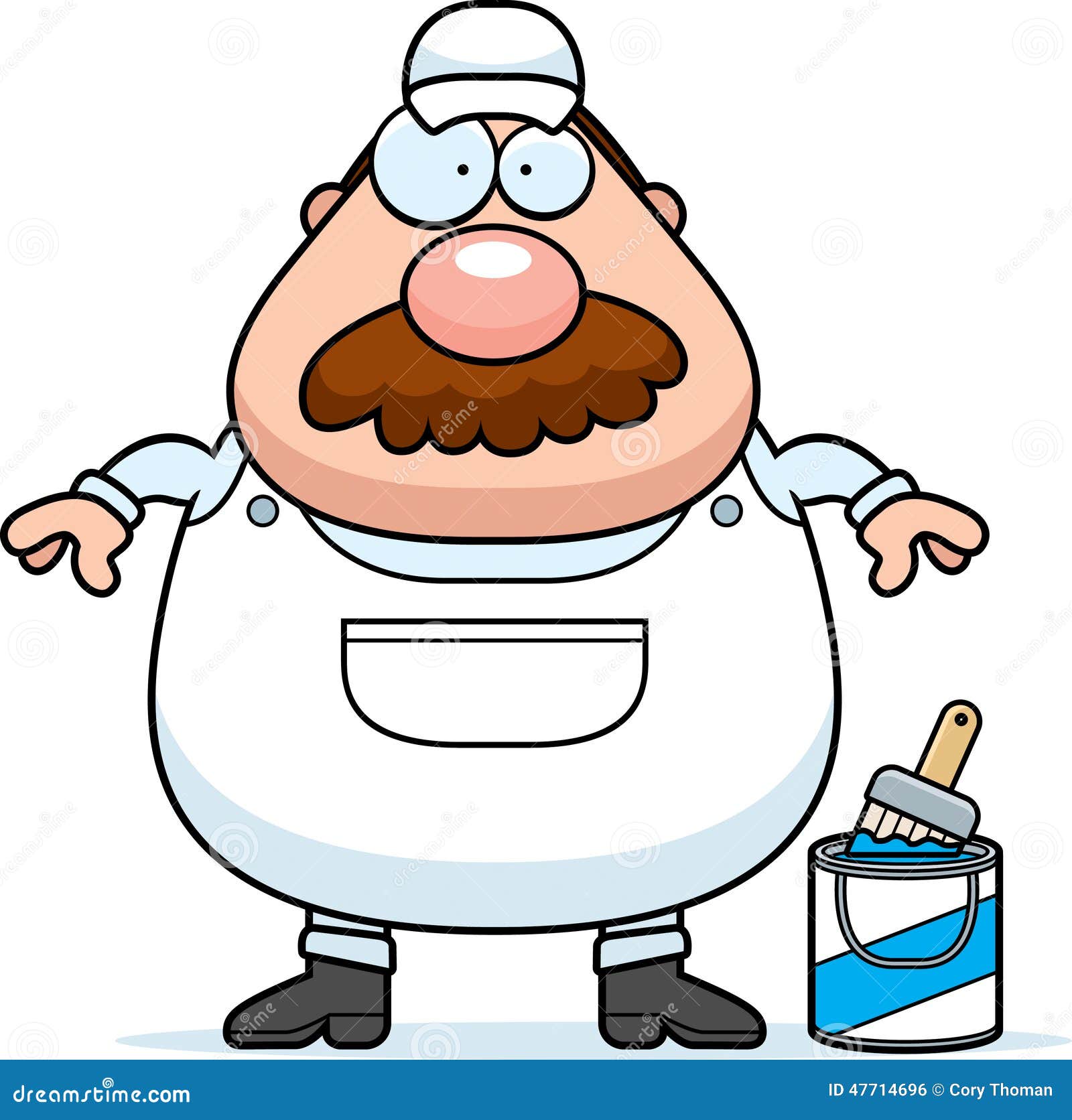 Cartoon Painter Mustache stock vector. Illustration of painter - 47714696
