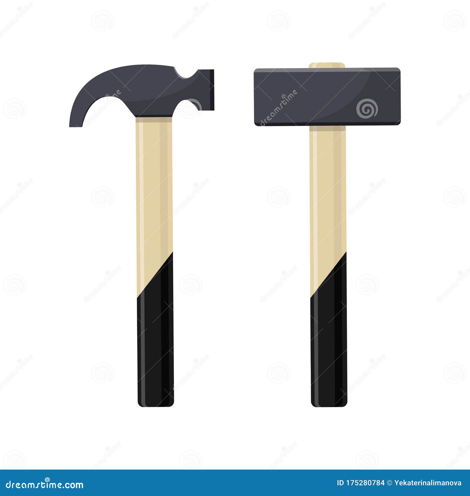 Cartoon Hammers Set Isolated White Background, Colorful Carpentry Tools ... Cartoon Hammers Set Isolated White Background, Colorful Carpentry Tools ...