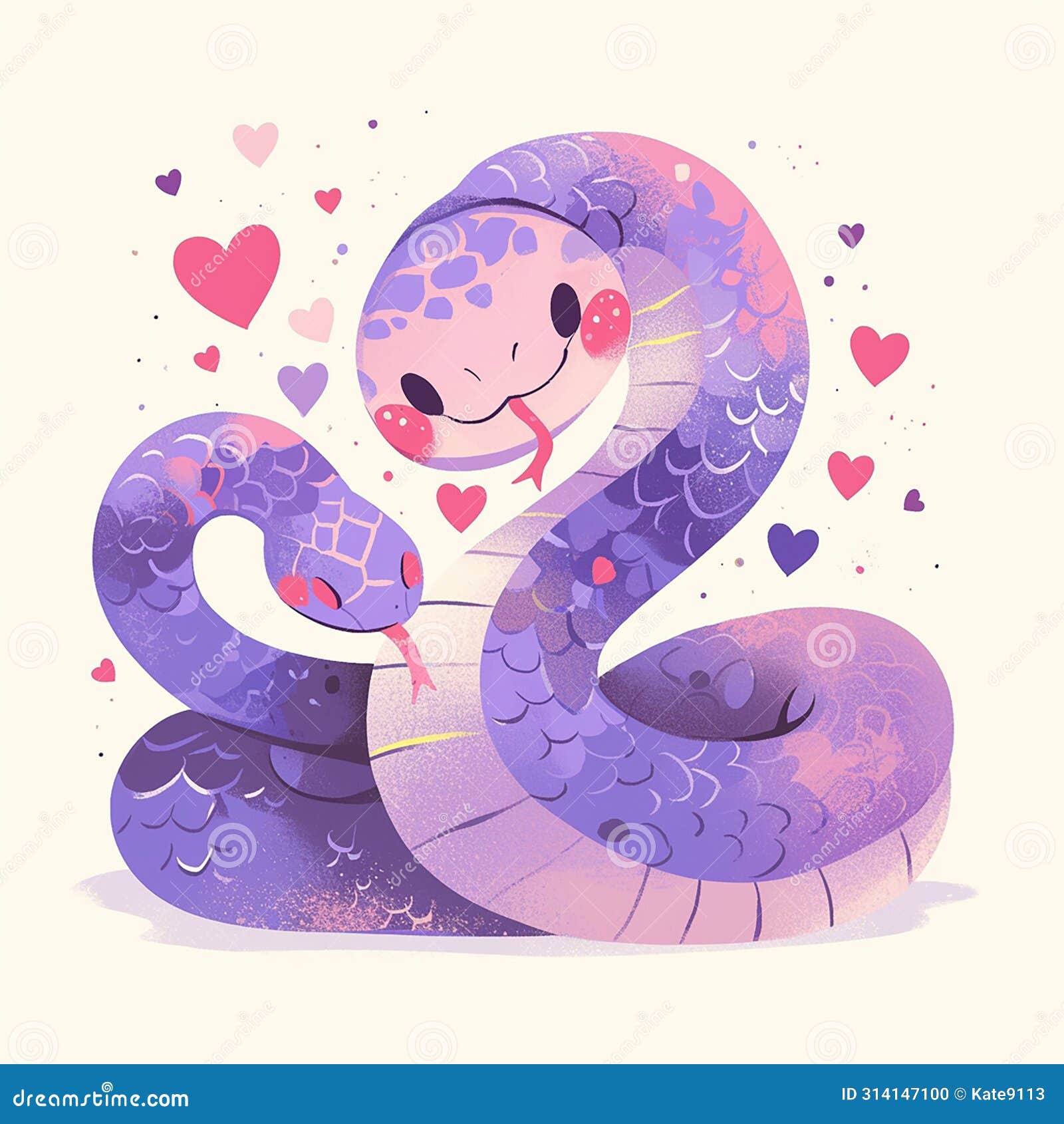 2025 Cartoon 3D Snake. The Snake Is Sitting On A Pile Of Gold Coins ...