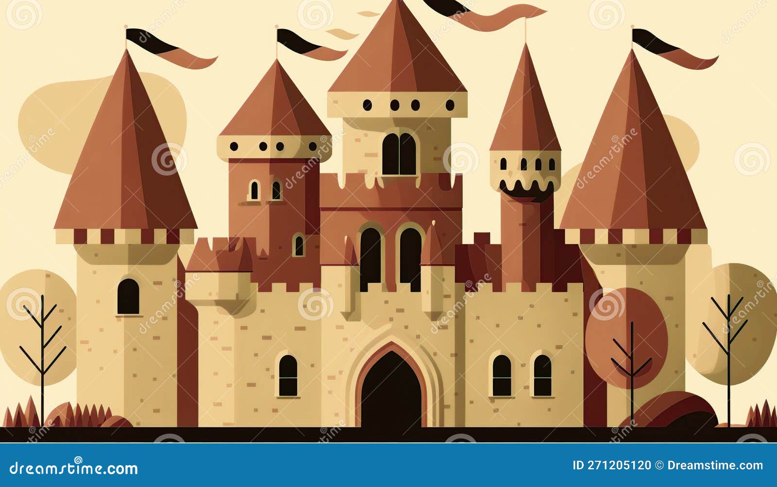 Cartoon Palace with Towers AI Generated Stock Illustration ...