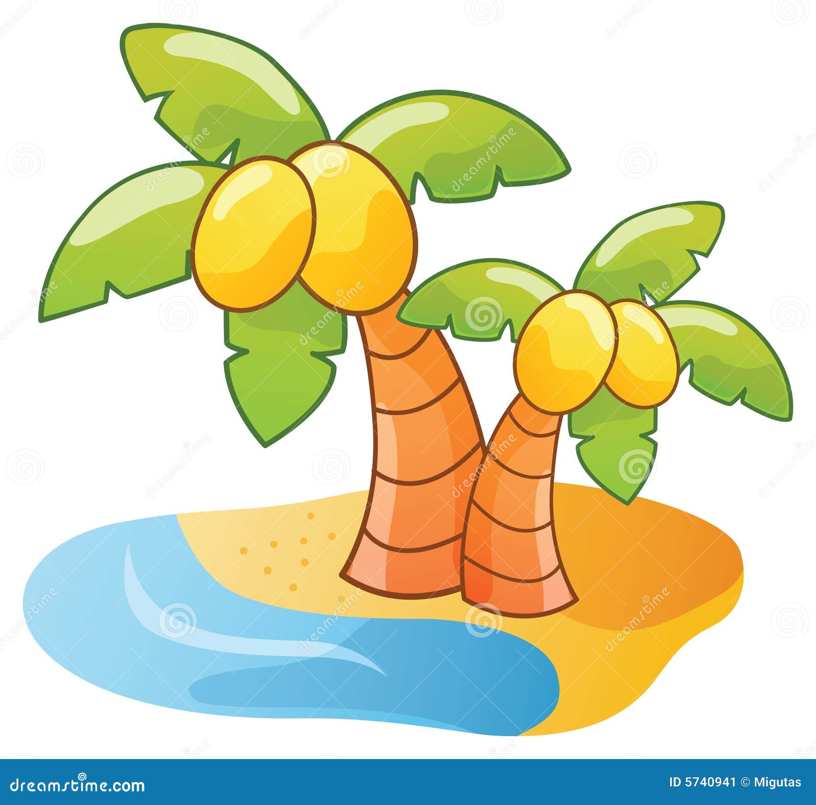 Cartoon palm tree stock vector. Illustration of tranquil - 5740941