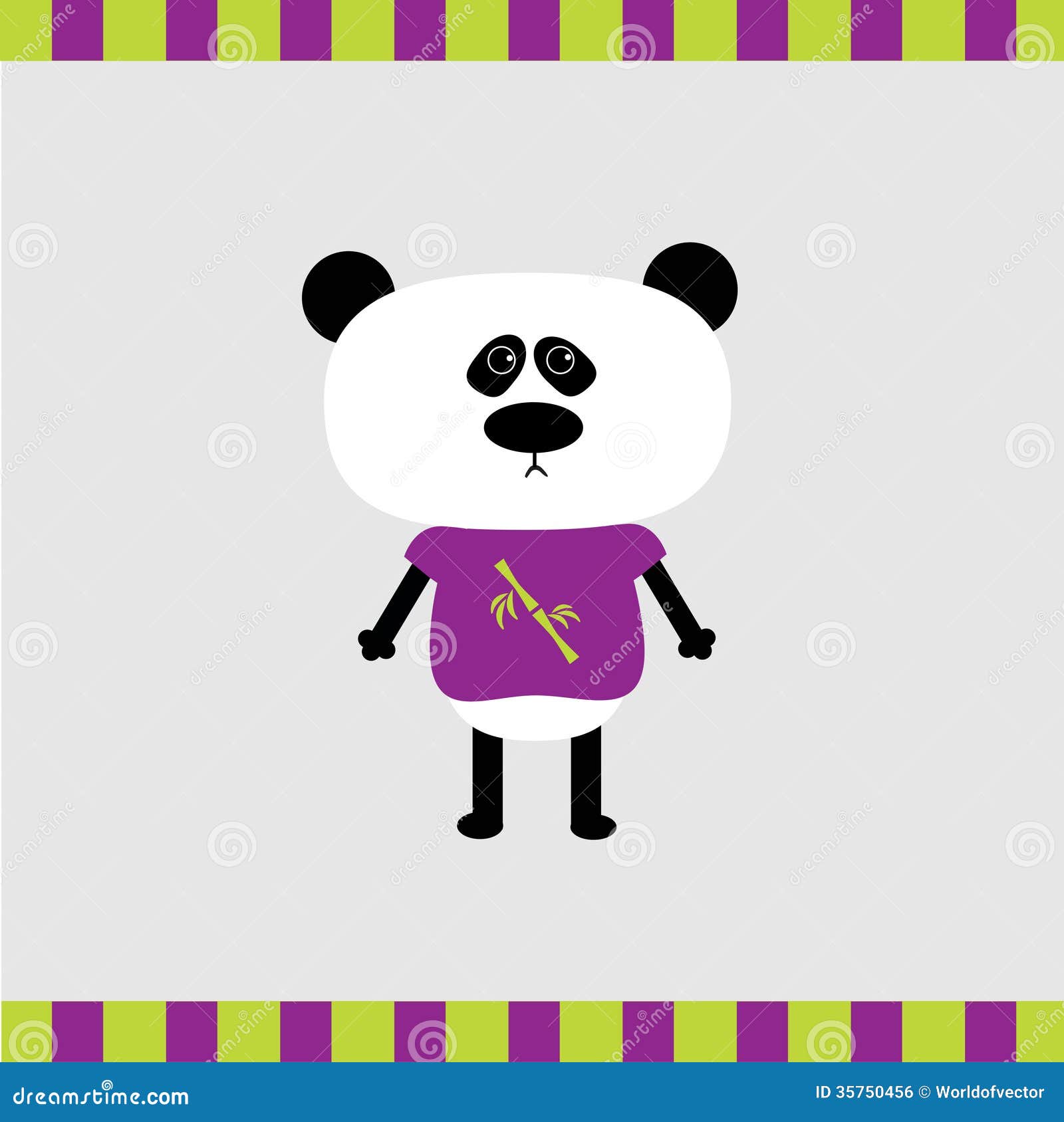 Cartoon panda boy card stock vector. Illustration of humor - 35750456
