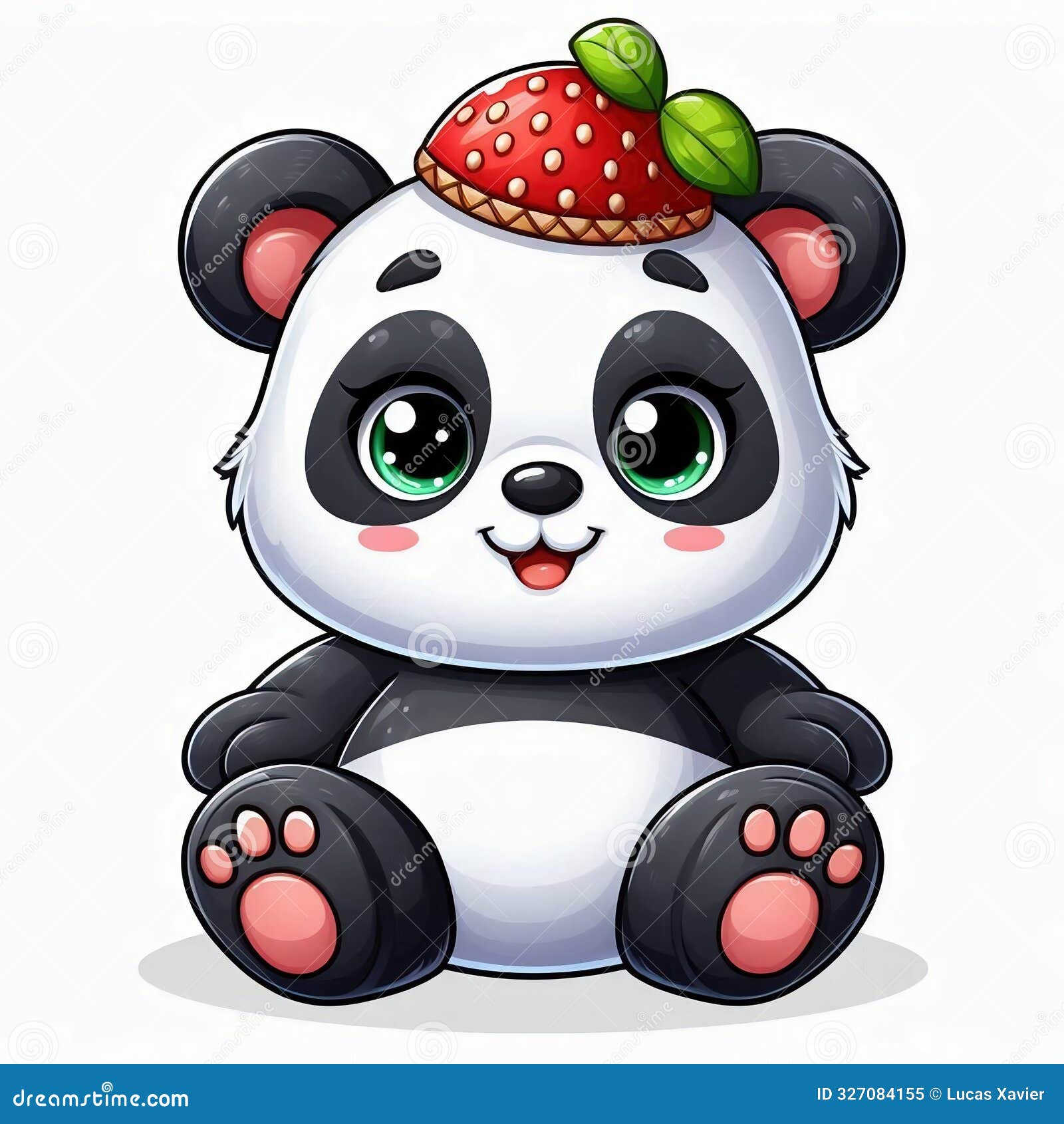 Cartoon panda stock illustration. Illustration of cute - 327084155