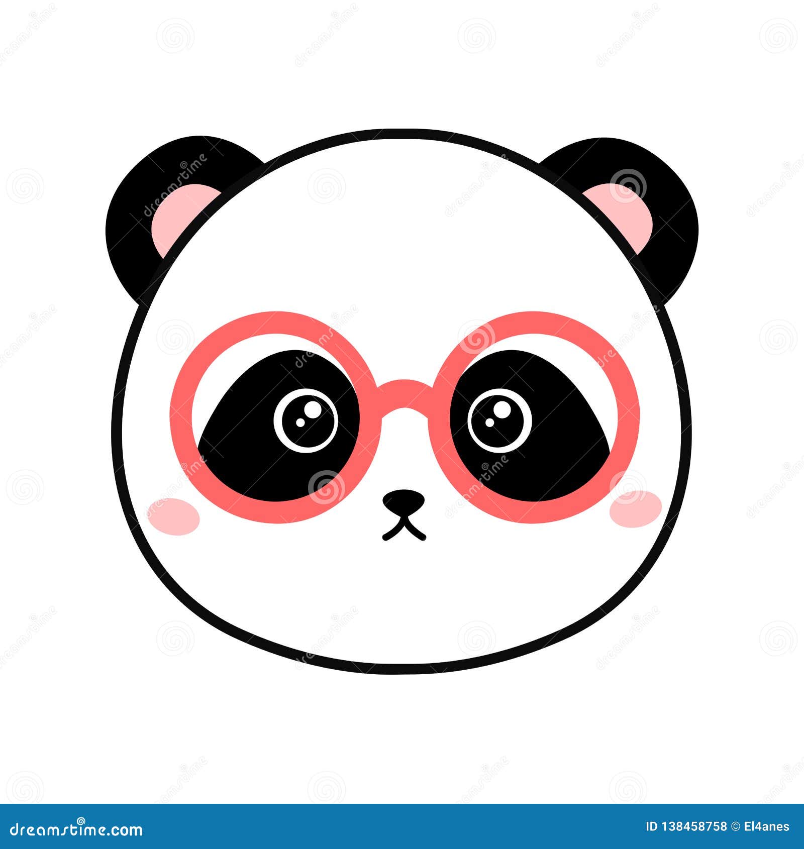Smart panda. Vector stock vector. Illustration of cute - 138458758