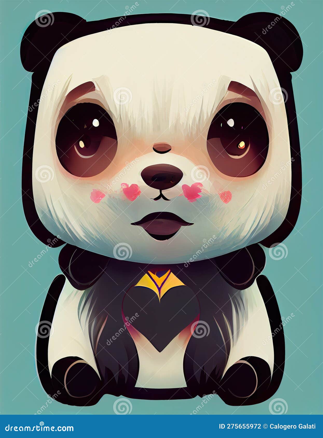 Cartoon Panda Illustration, Cute Panda Big Eyes, Ai Generated Image ...
