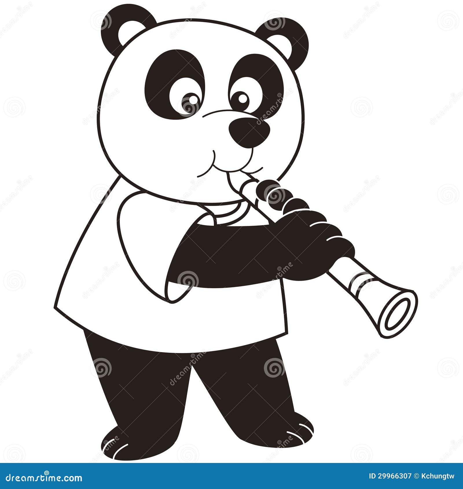 Cartoon Clarinetist. Musician Playing A Clarinet. | CartoonDealer.com ...