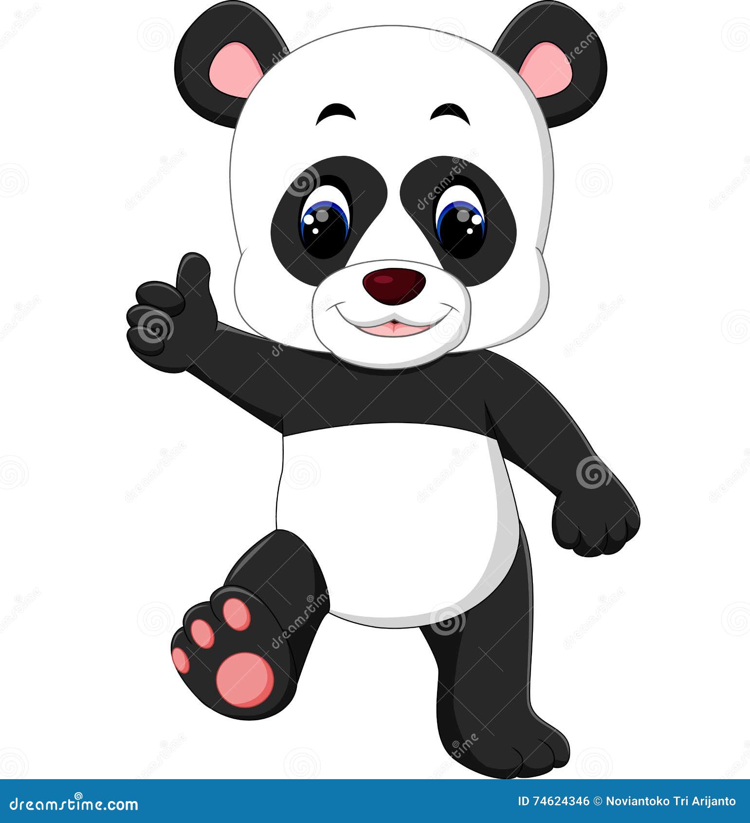 Cartoon panda presenting stock vector. Illustration of good - 74624346