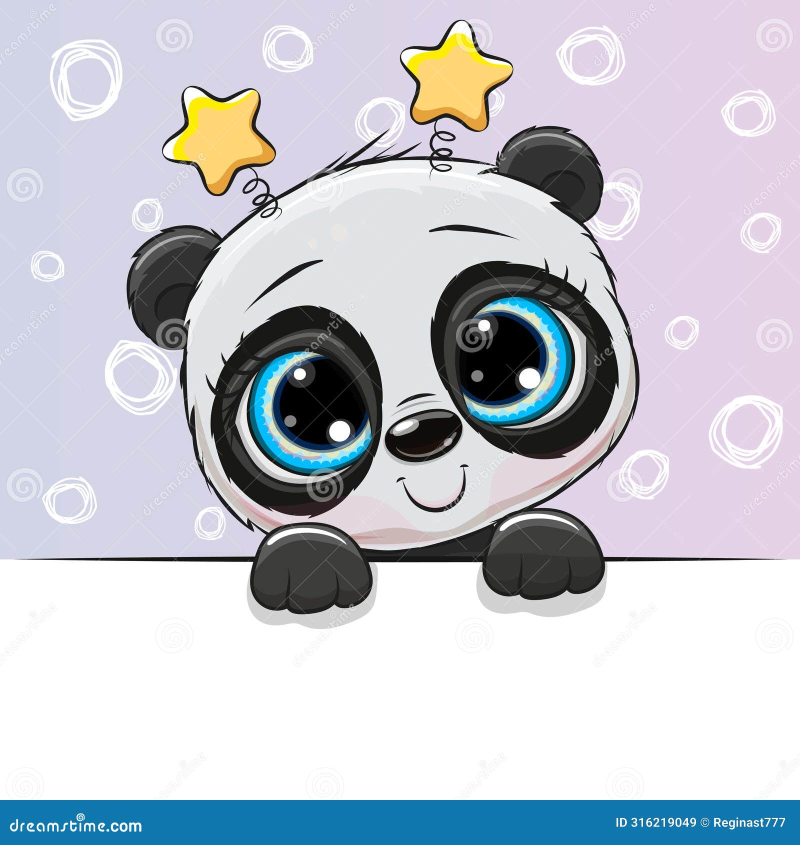 Cartoon Panda a on a Purple Background Stock Vector - Illustration of ...