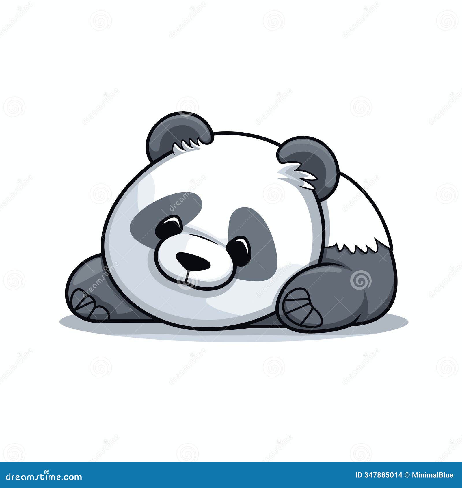 Cute Cartoon Panda Resting with a Relaxed Pose Stock Vector ...