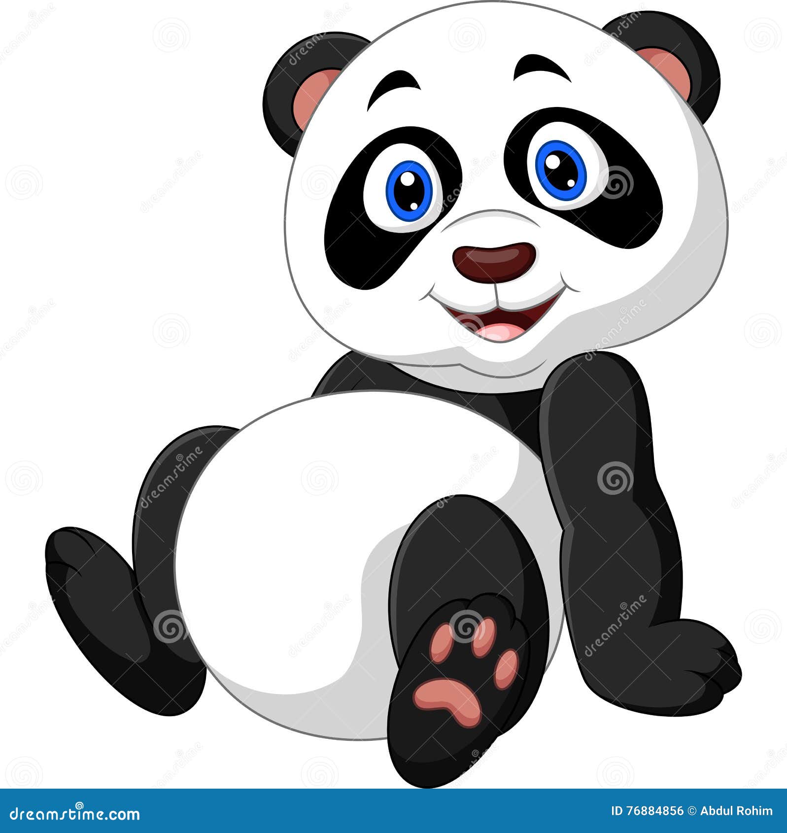 Cartoon panda sitting stock vector. Illustration of isolated - 76884856