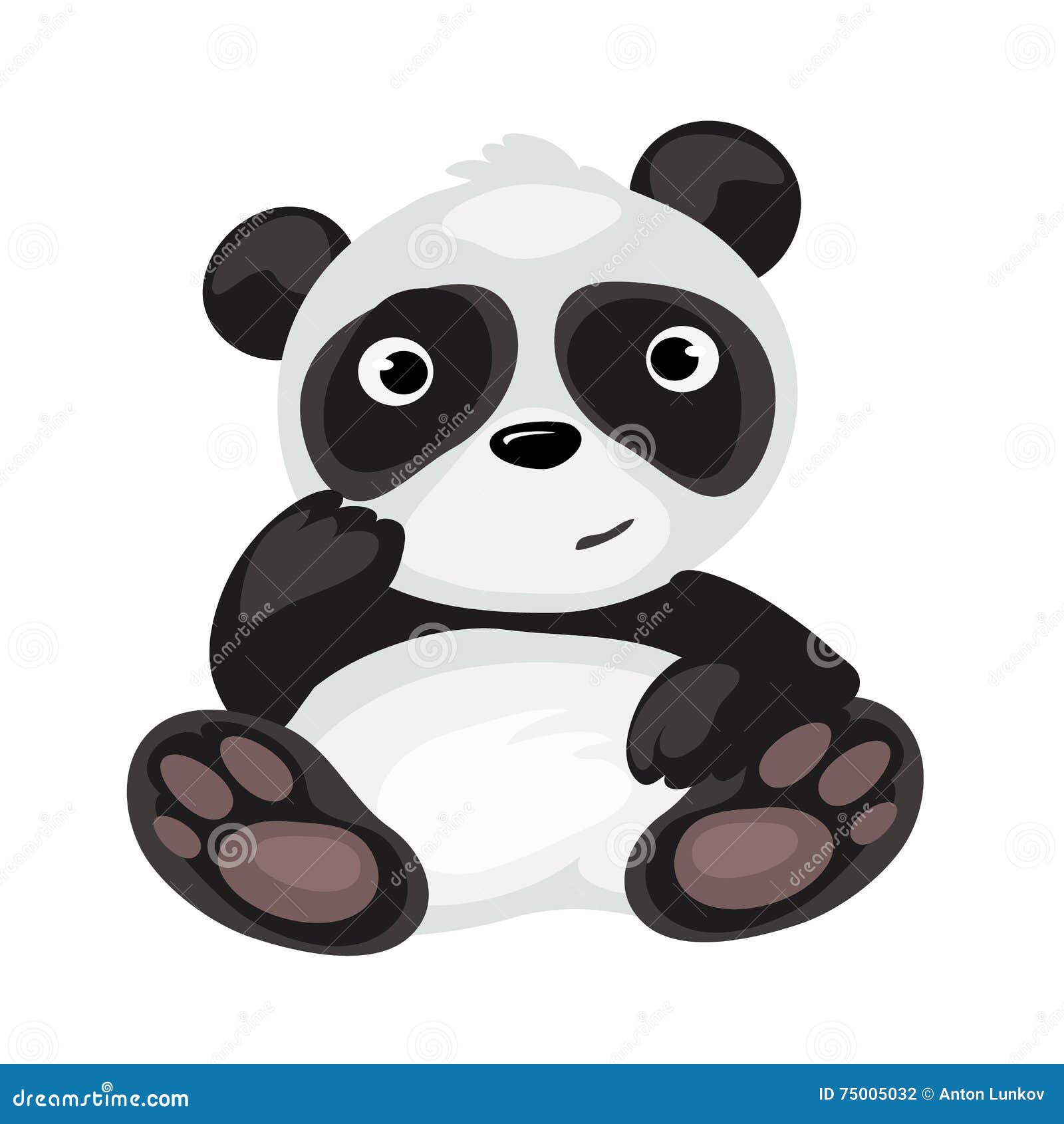 Cartoon Panda Sitting, Vector Animal Stock Vector - Illustration of ...