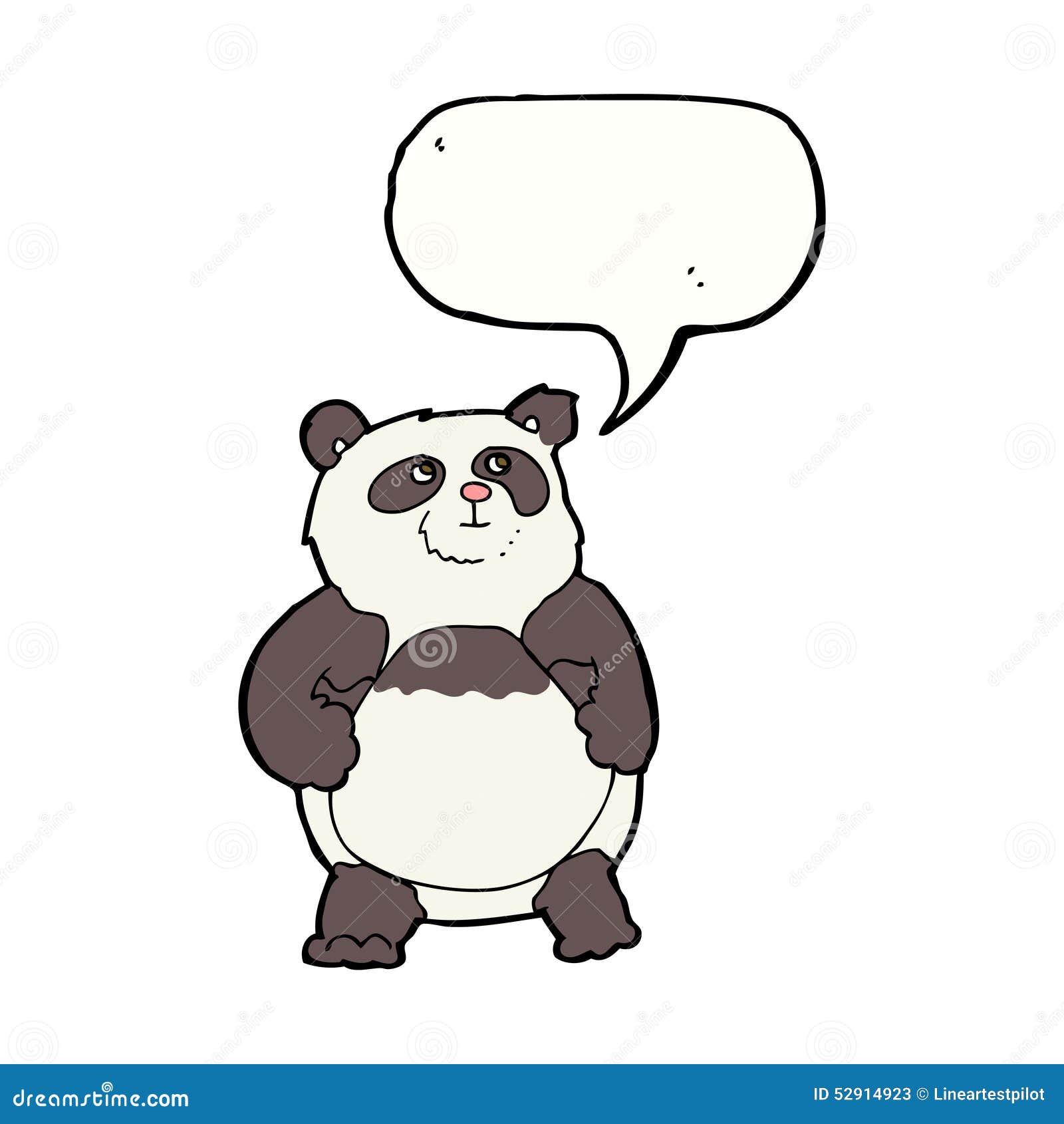 Cartoon Panda with Speech Bubble Stock Illustration - Illustration of ...