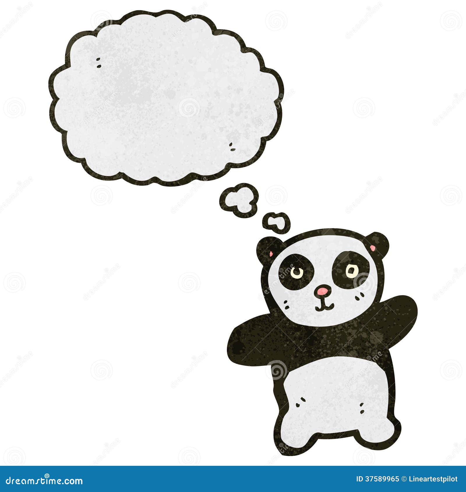 Cartoon Panda with Thought Bubble Stock Illustration - Illustration of ...