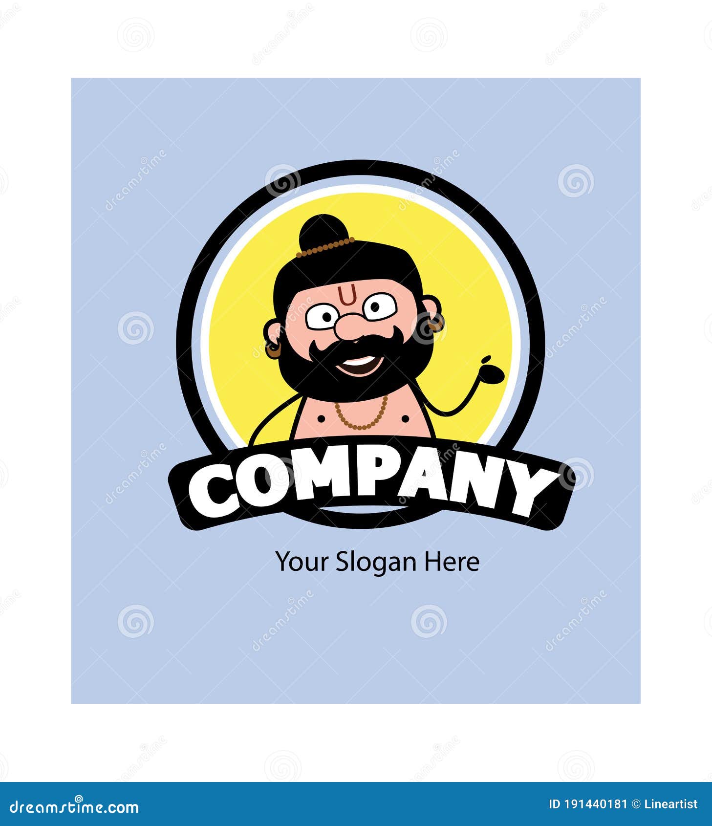 Cartoon Pandit As Company Logo Stock Illustration - Illustration of ...