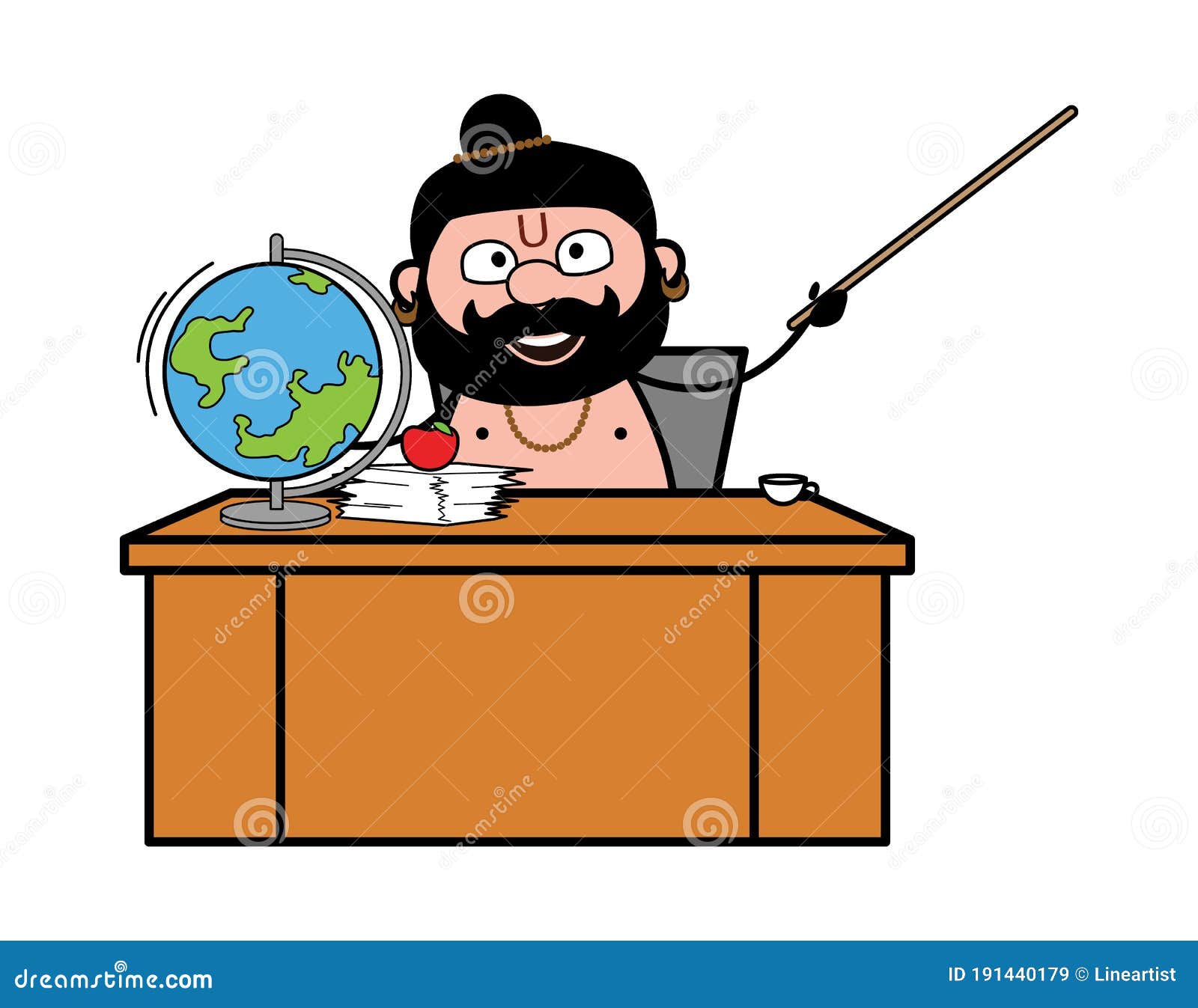 Pandit Pointing Finger Cartoon Stock Photography | CartoonDealer.com ...