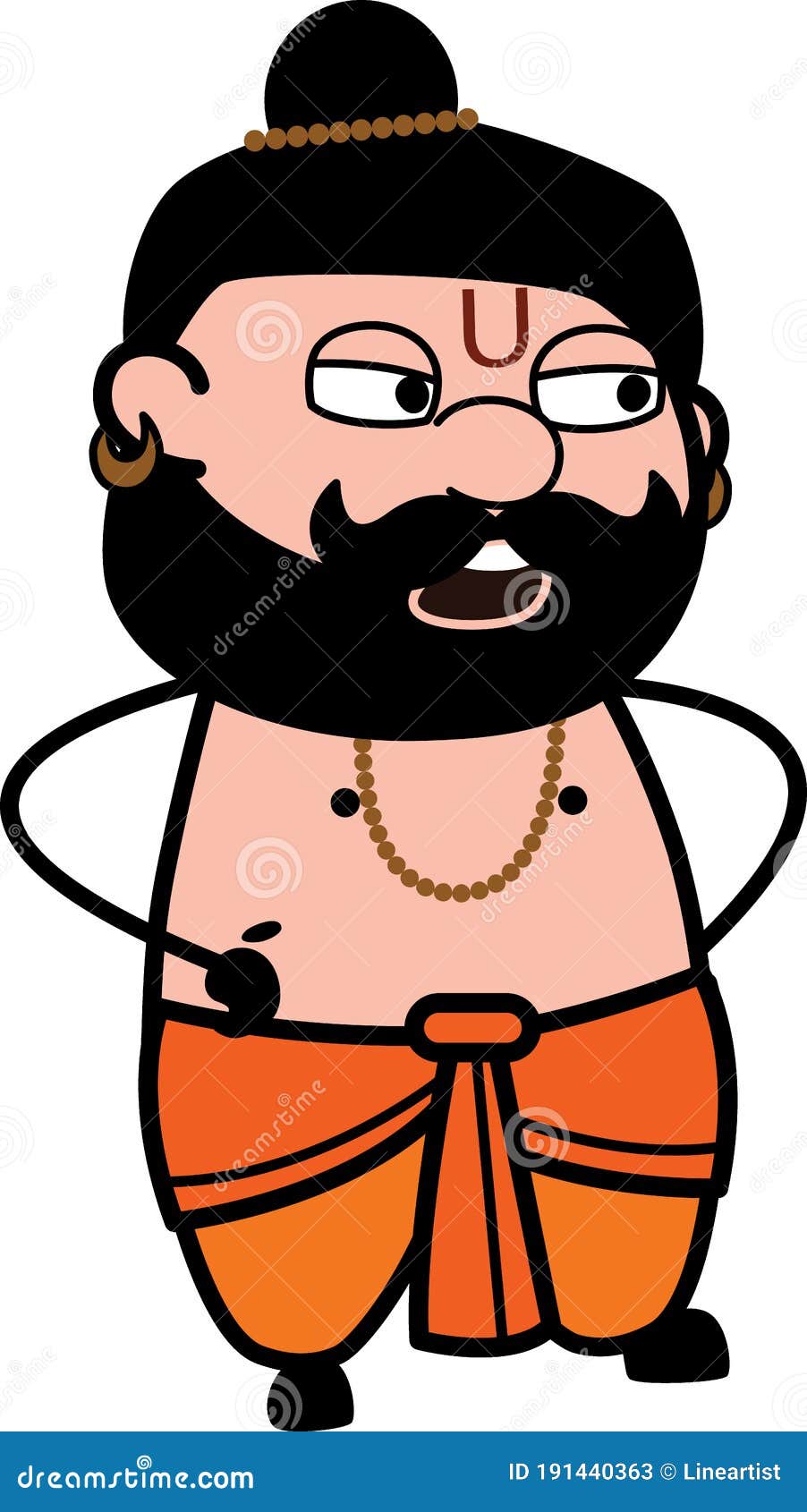 Talking Pandit With Hands On Waist Cartoon Royalty-Free Stock Image ...