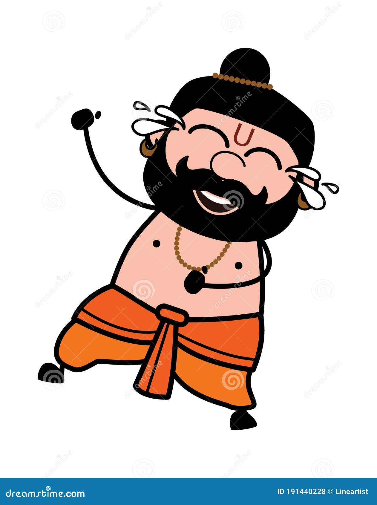 Cartoon Pandit Laughing stock illustration. Illustration of vectors ...