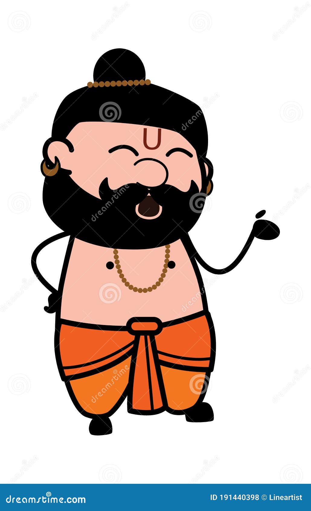 Cartoon Pandit Speaking stock illustration. Illustration of religious ...