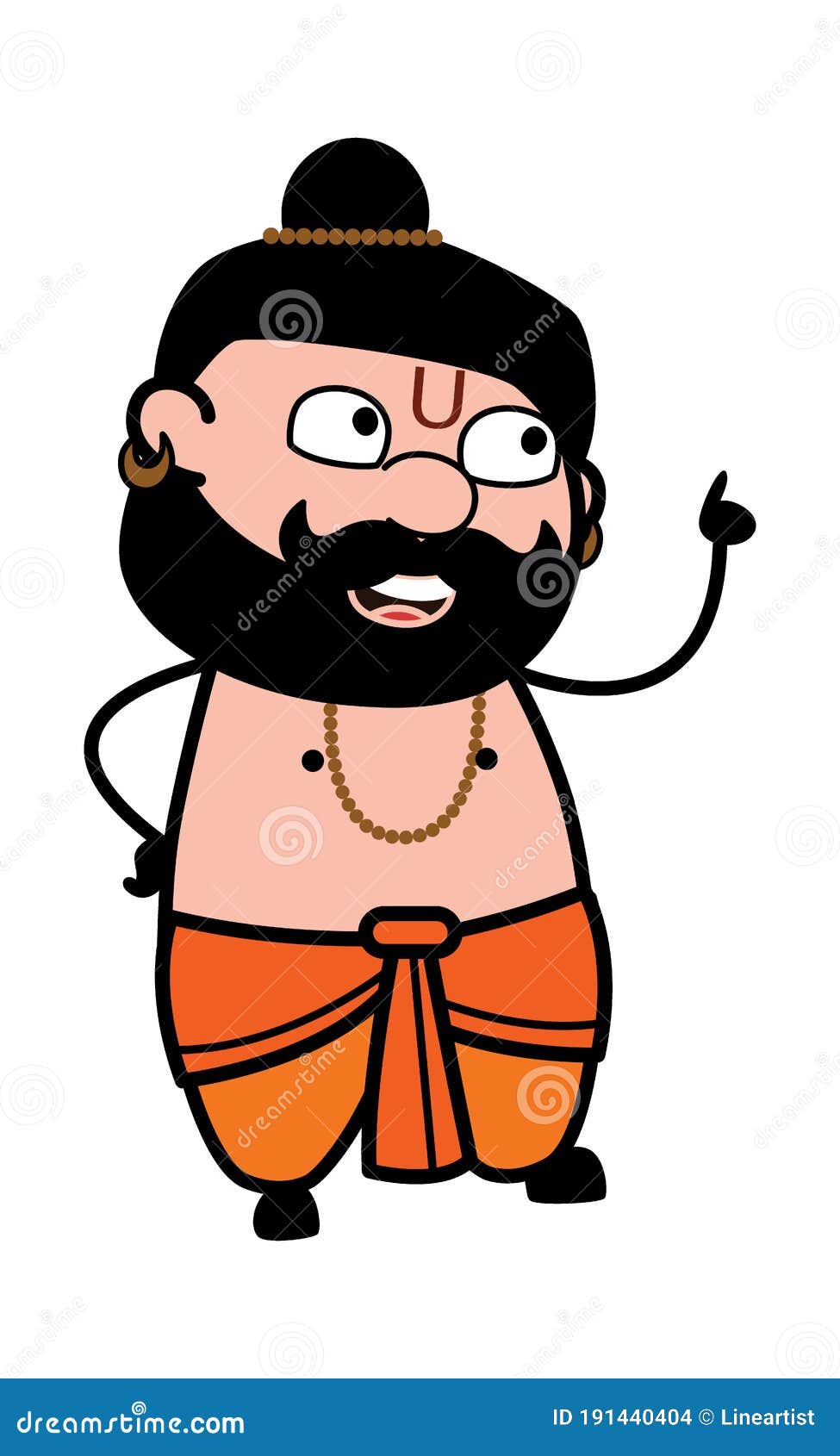 Talking Pandit With Hands On Waist Cartoon Royalty-Free Stock Image ...