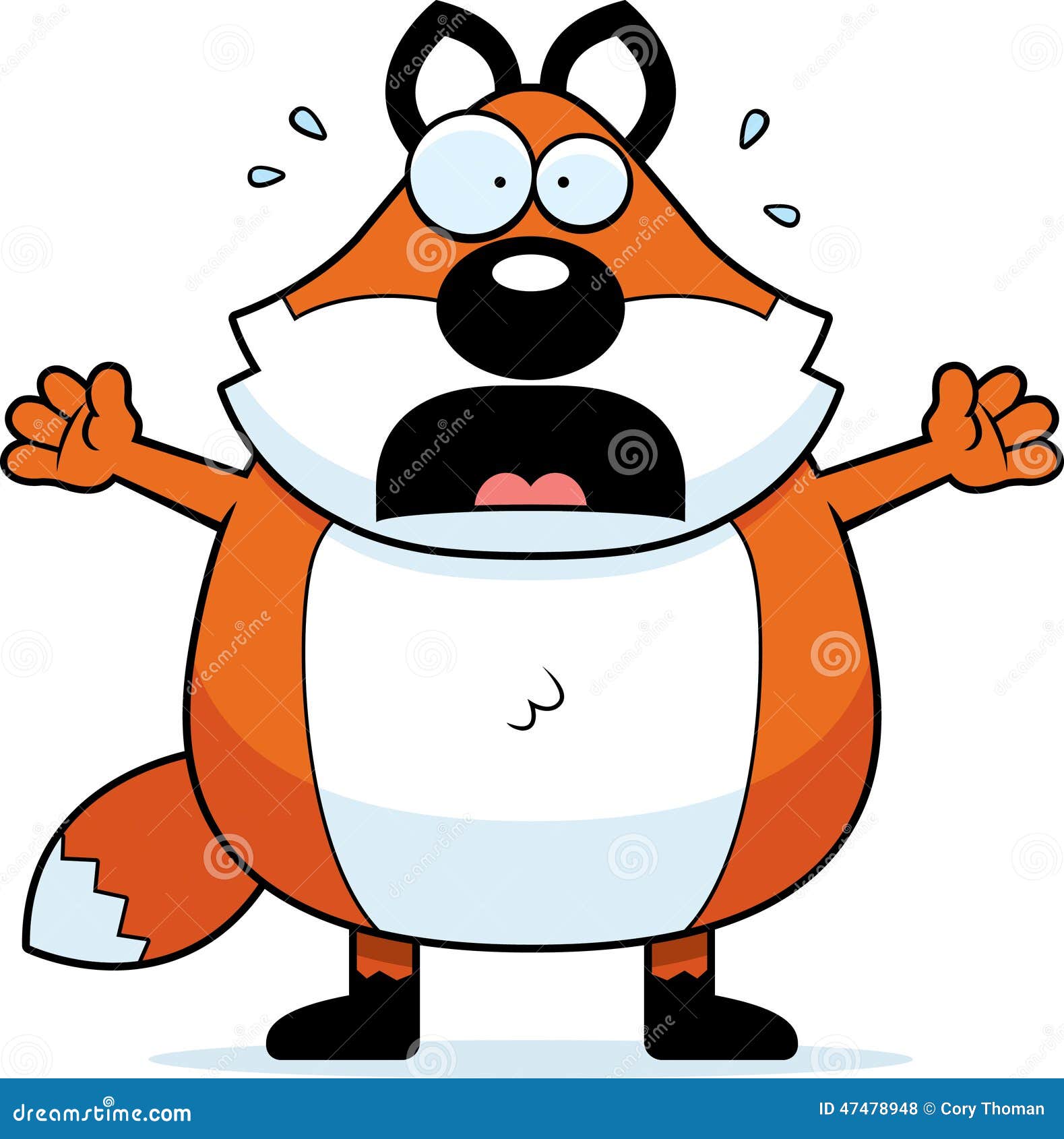 Cartoon Panicking Fox stock vector. Illustration of clipart - 47478948