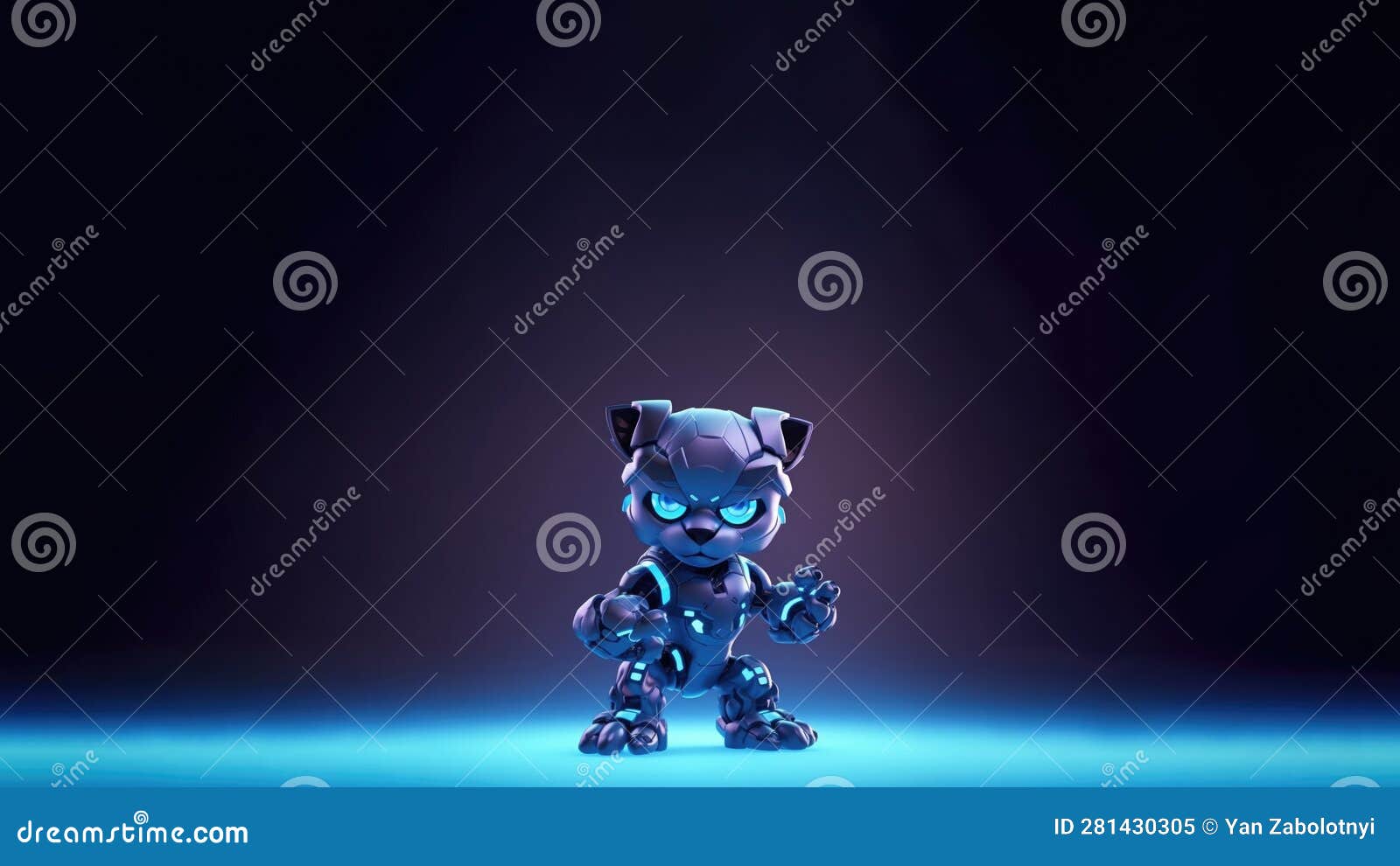 Cartoon Panther Character Design Blue Background. Generative AI Stock ...