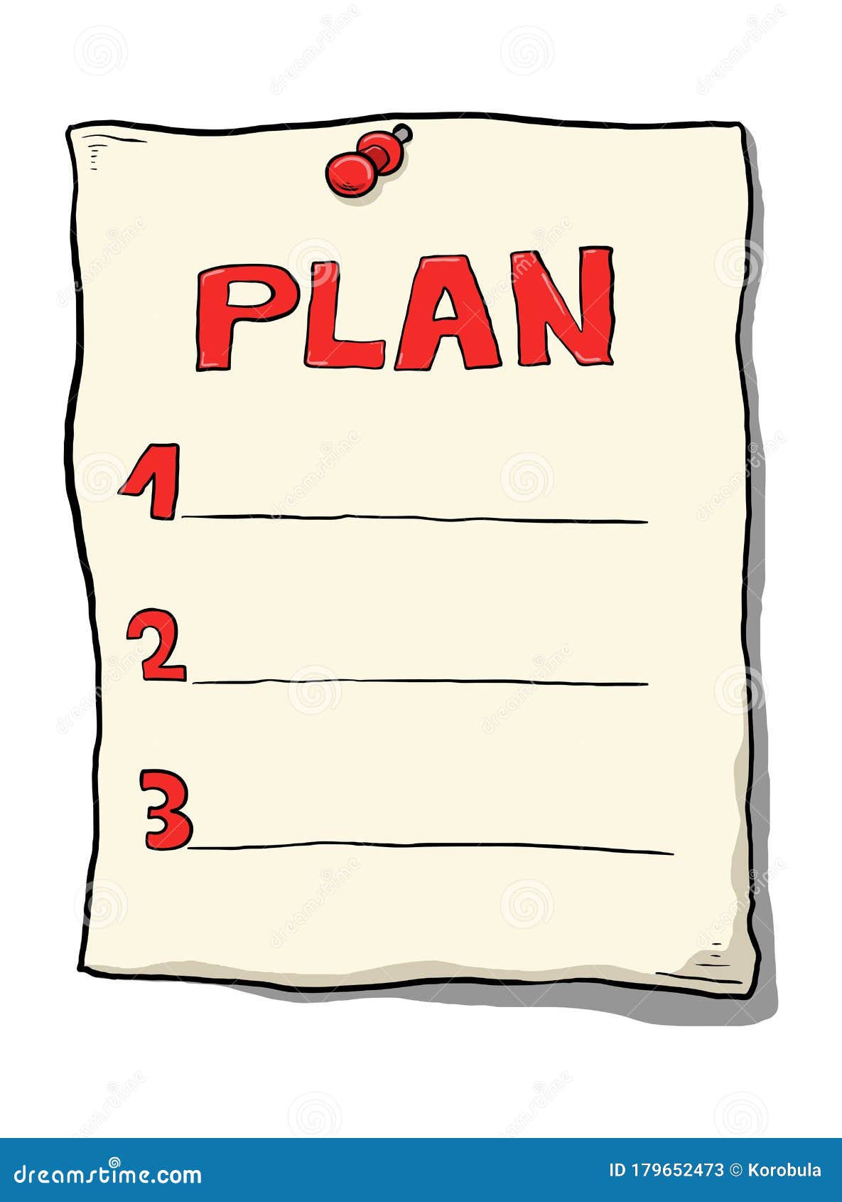 Cartoon Paper Sheet Attached To the Wall, Vector Illustration Stock ...