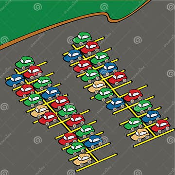 Cartoon parking lot stock vector. Illustration of stop - 10687809
