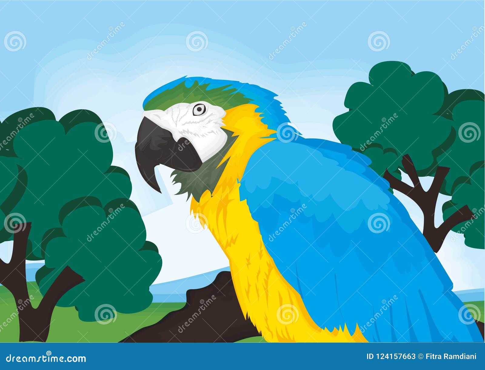 Parrot Animal Portrait Dressed As A Warrior Fighter Or Combatant ...