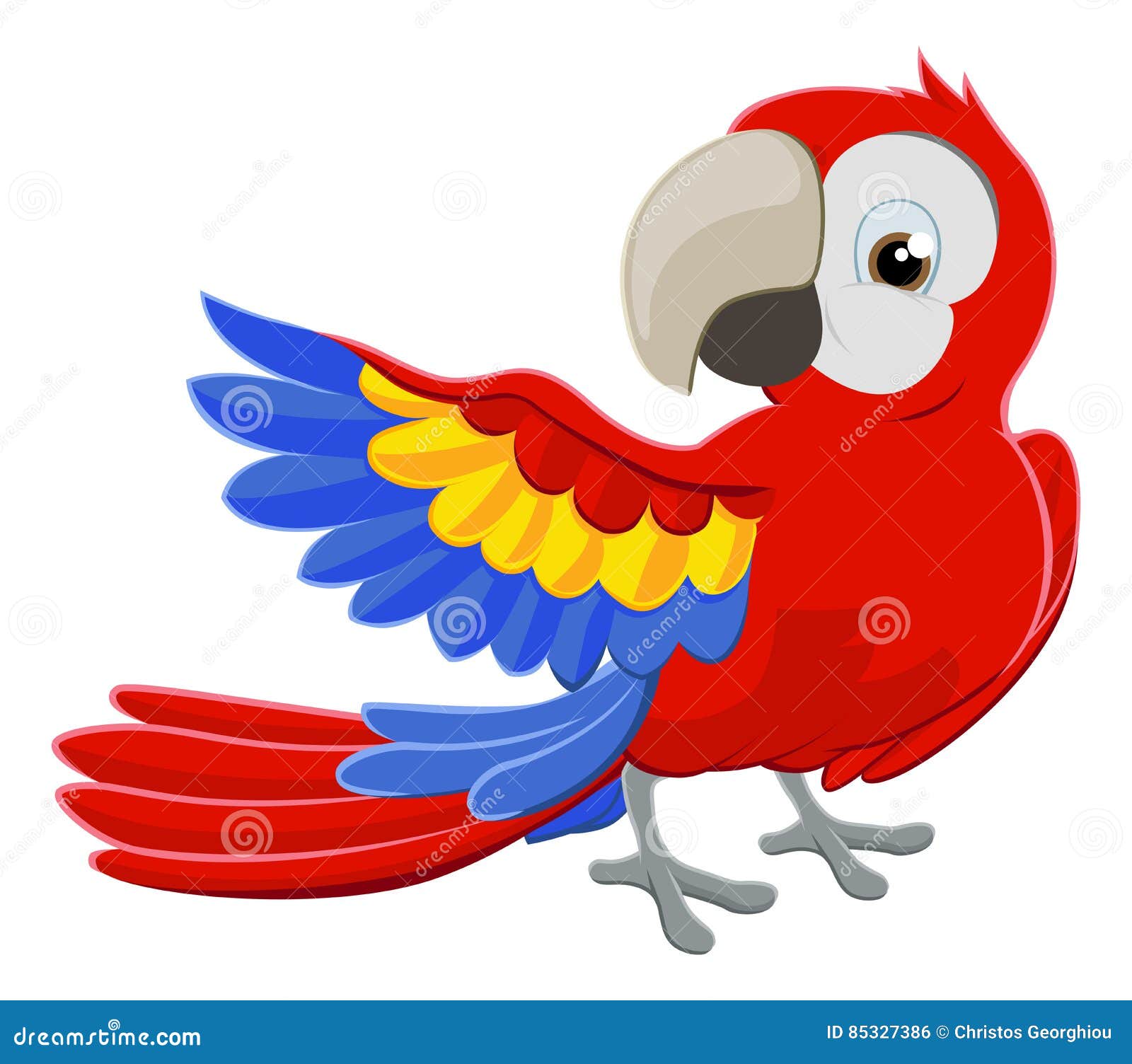 Cartoon Parrot Character Vector Illustration | CartoonDealer.com #85327386