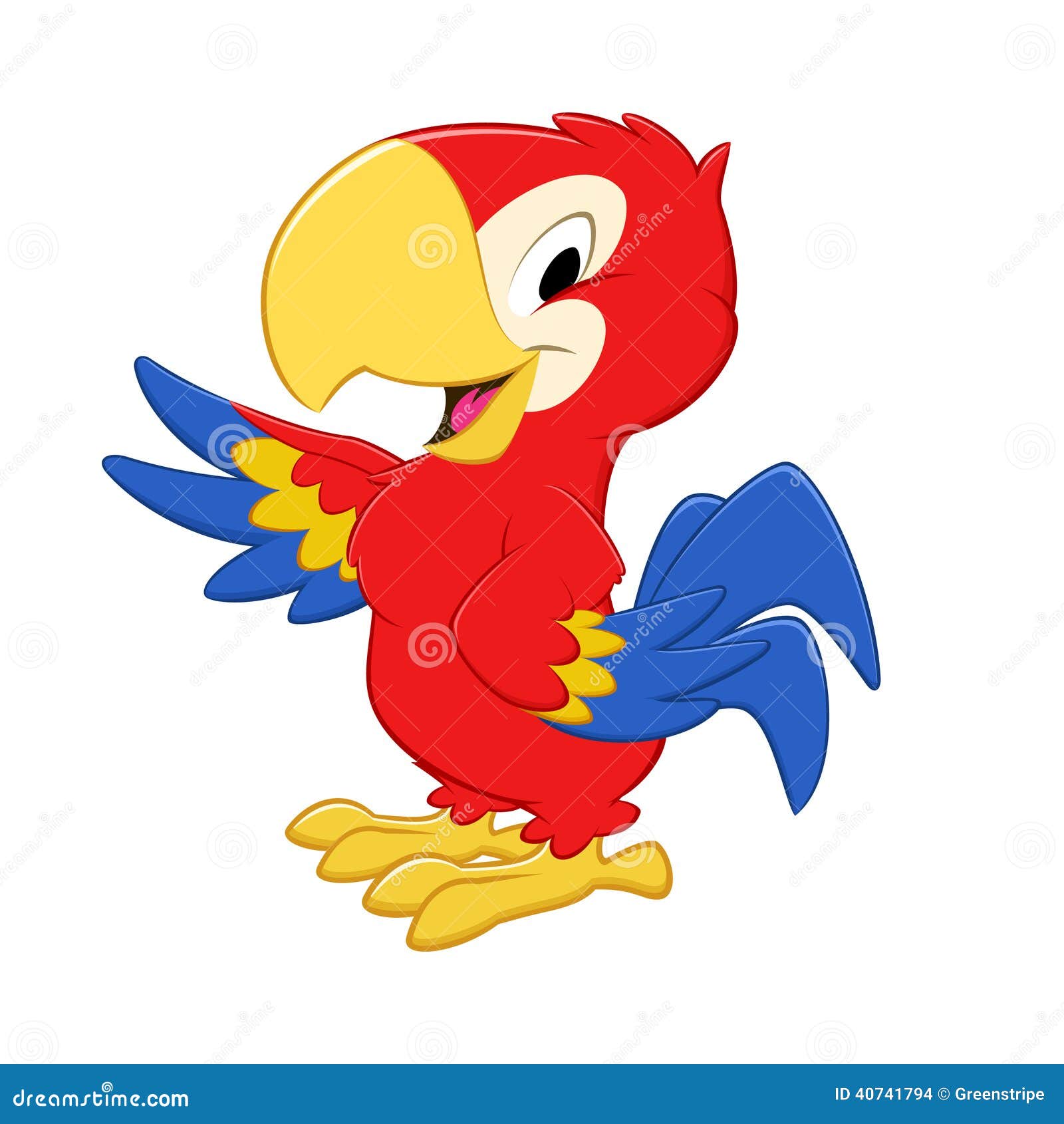Cartoon Parrot stock vector. Illustration of tropic, waving - 40741794