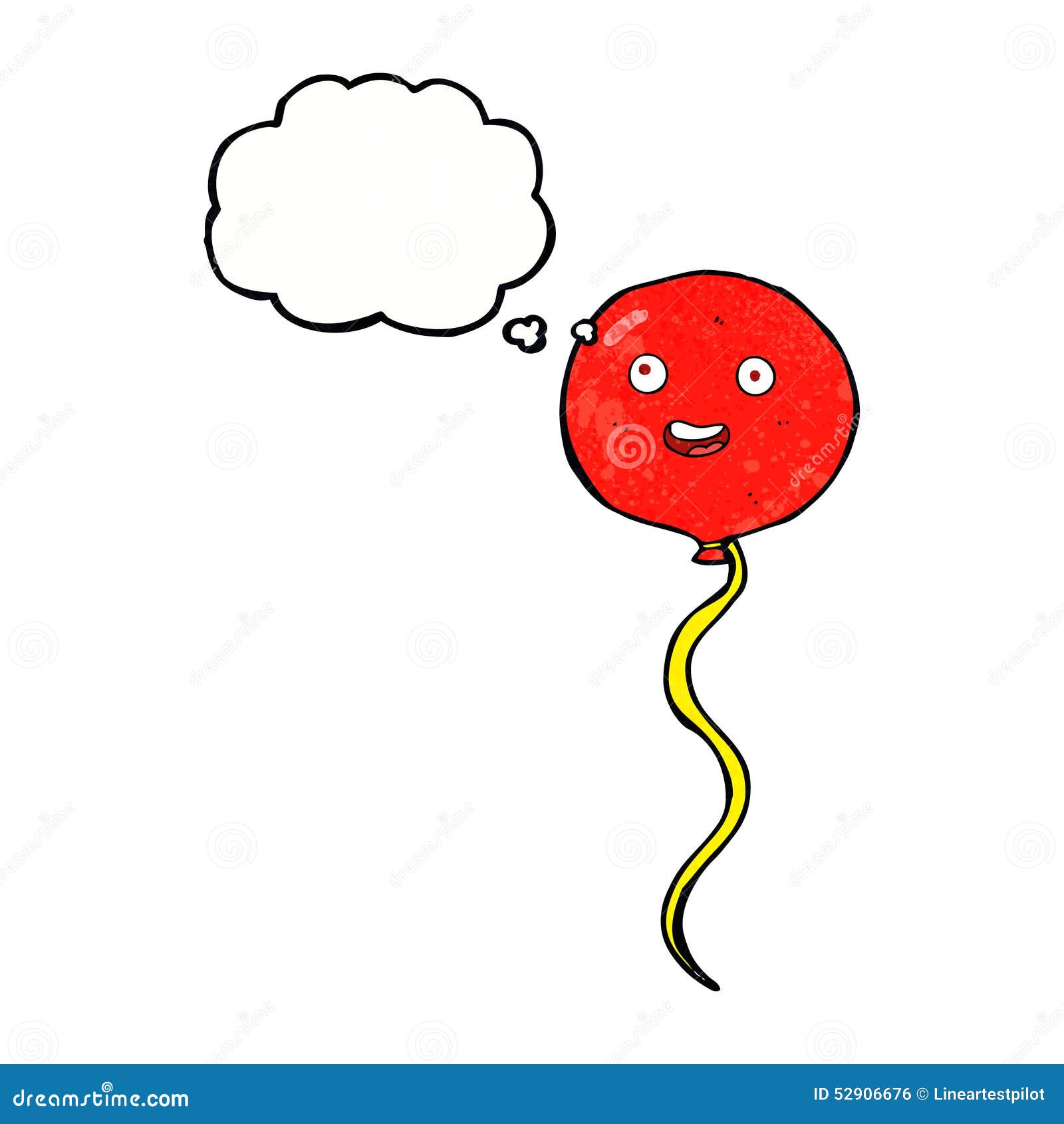 Cartoon Party Balloon with Thought Bubble Stock Illustration ...