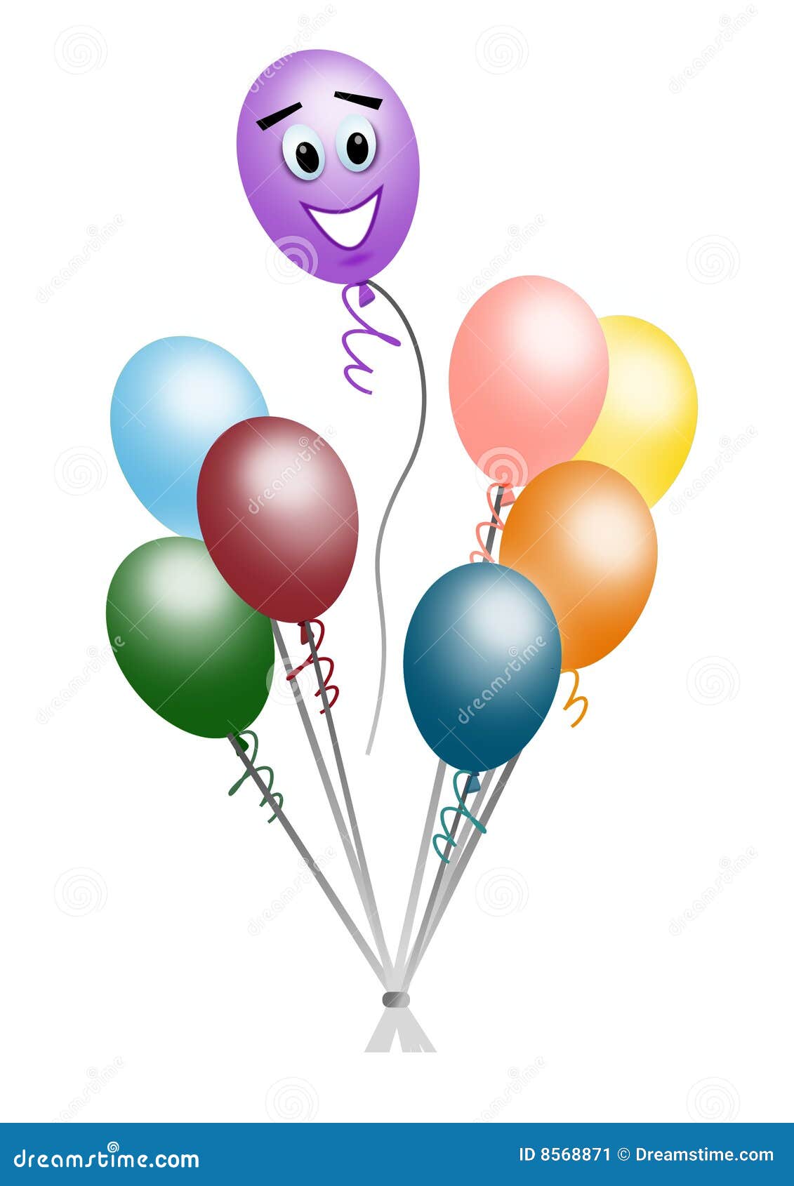 Cartoon Party Balloons stock illustration. Illustration of fair - 8568871