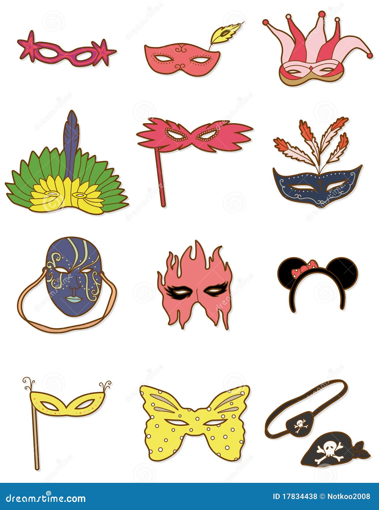 Cartoon party mask icon stock vector. Illustration of dress - 17834438