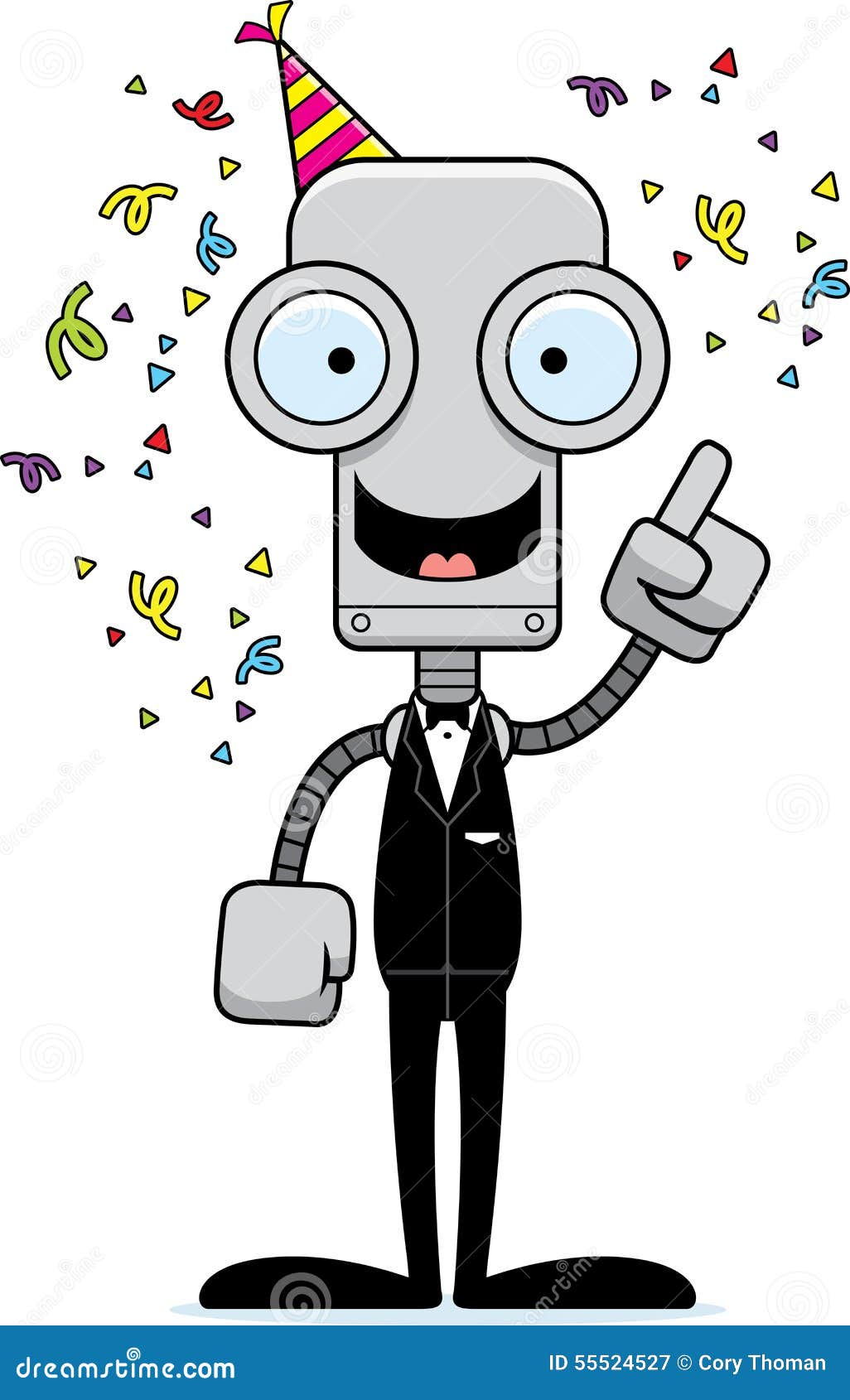 Cartoon Party Robot Idea stock vector. Illustration of cartoon - 55524527